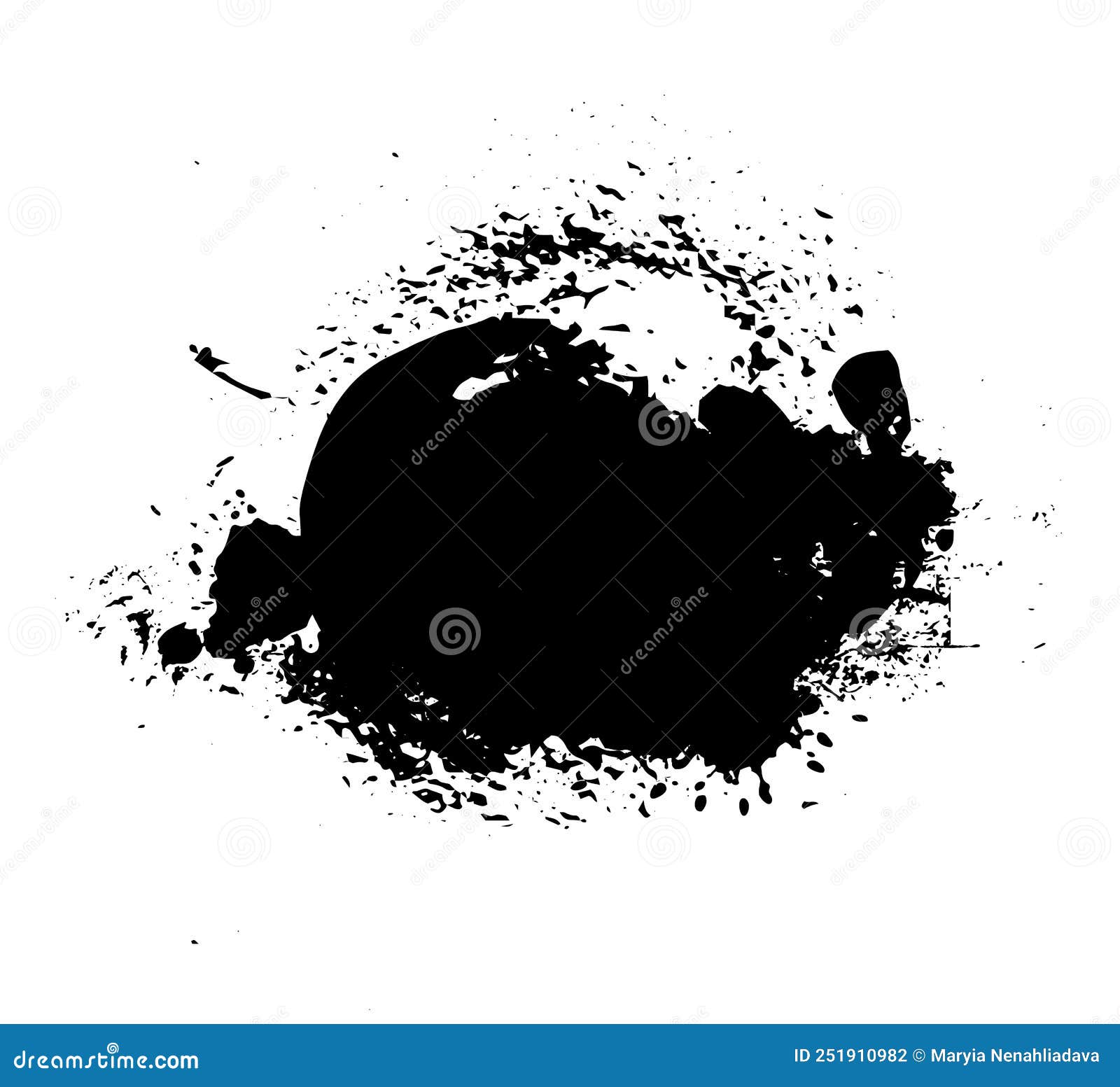 Black Blob Object on White Background. Vector Illustration Stock Vector ...