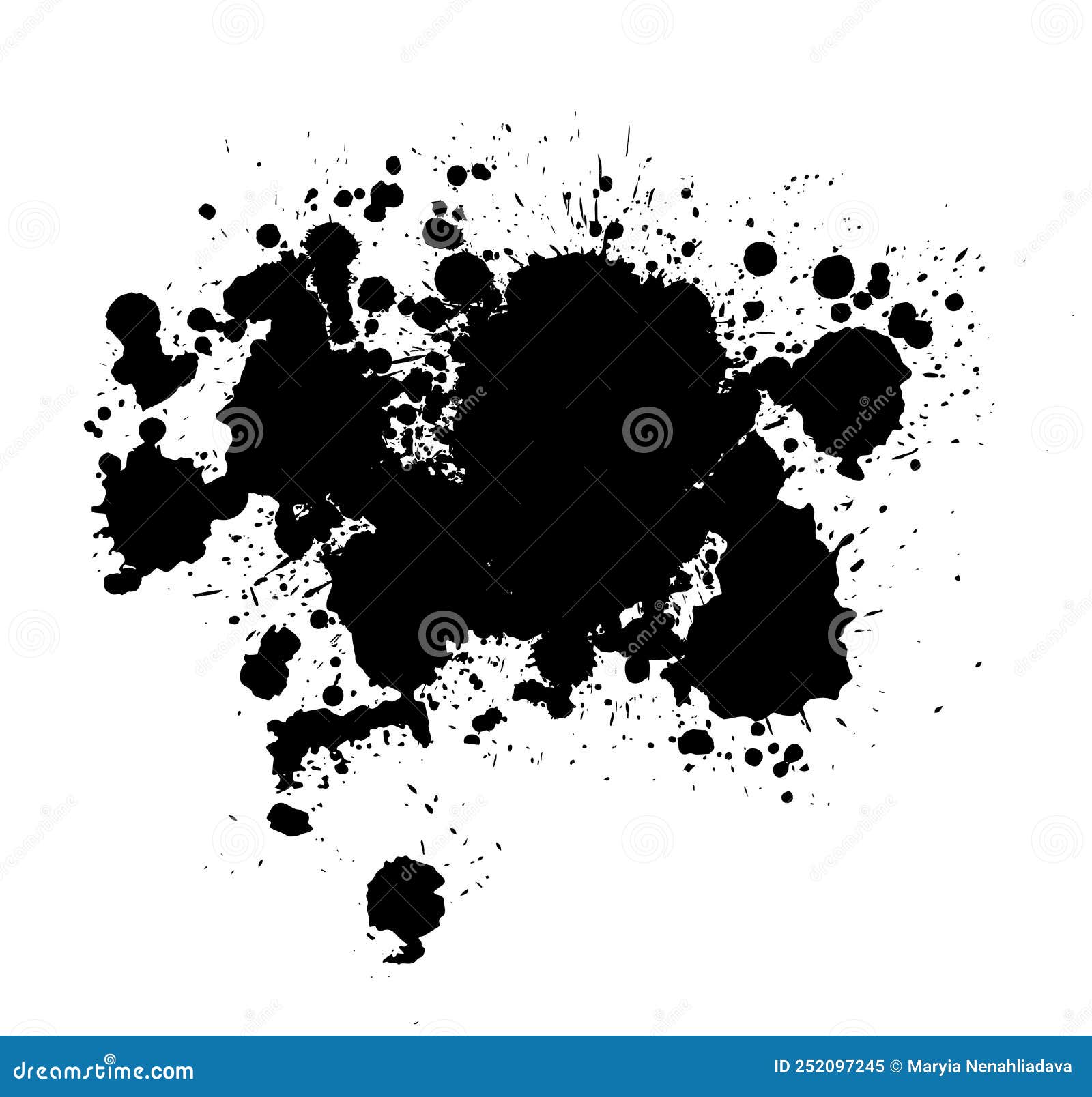 Black Blob Object on White Background. Vector Illustration Stock Vector ...