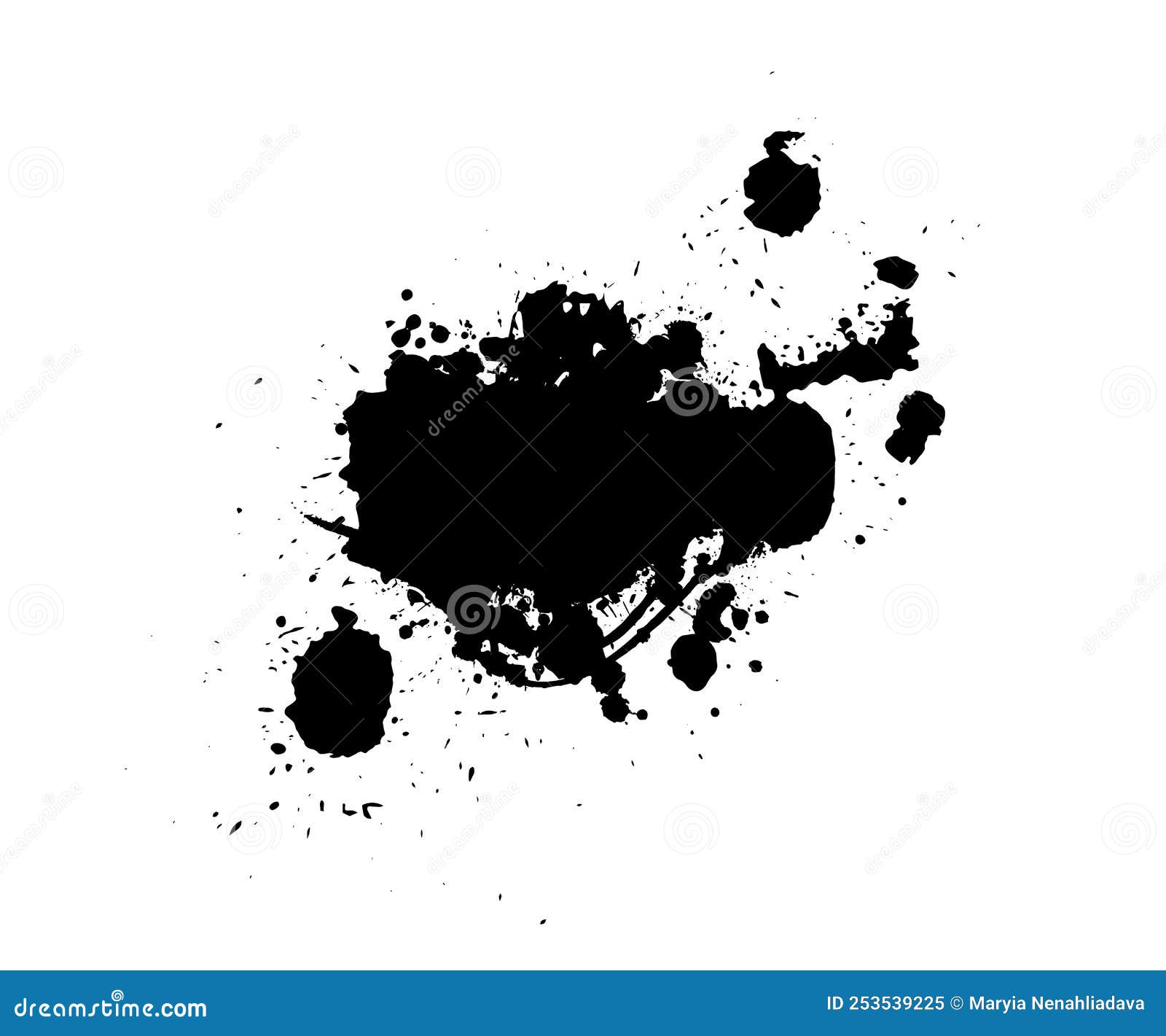 Black Blob Object on White Background. Vector Illustration Stock Vector ...