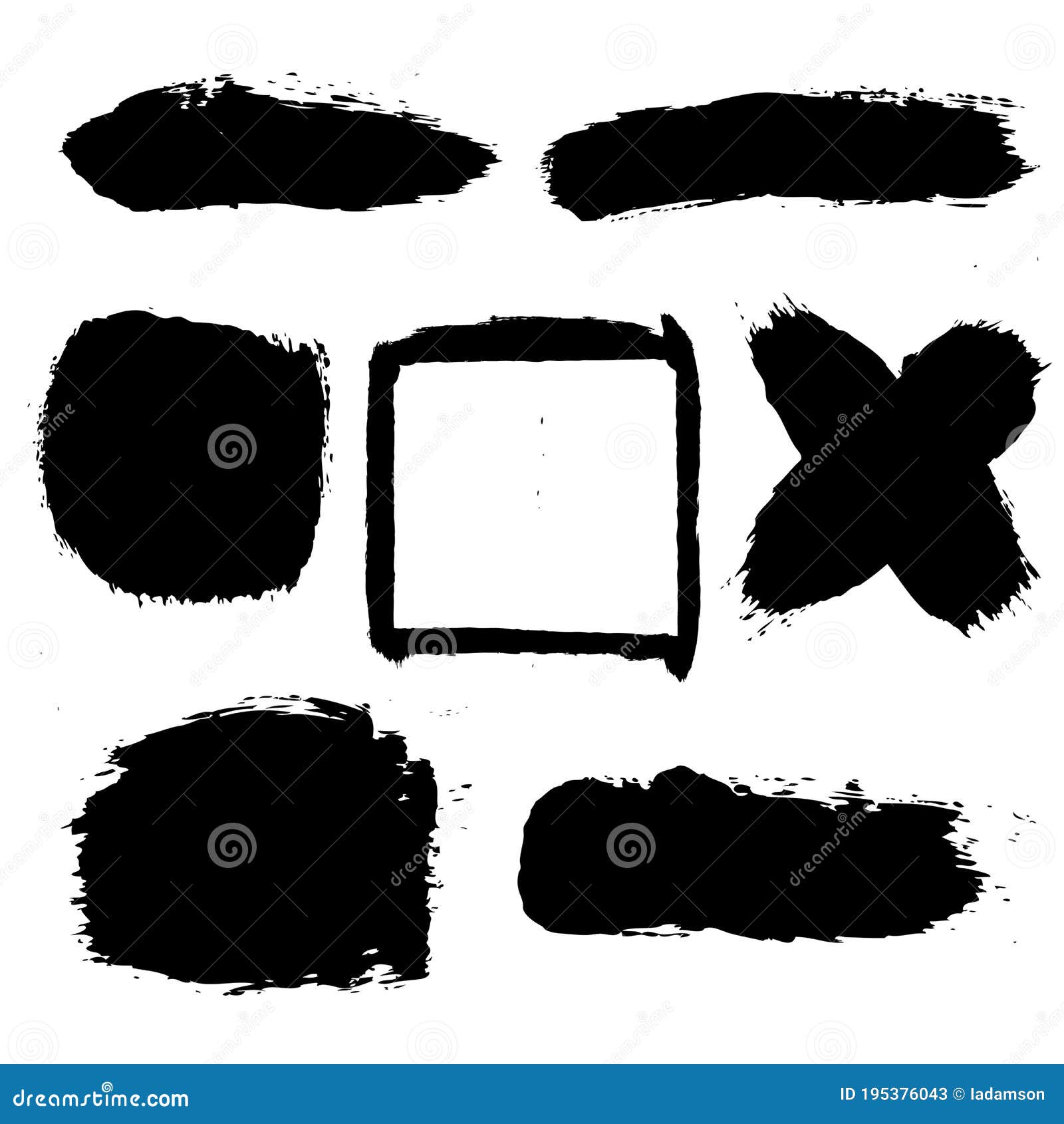 Black Blobs Set Stock Vector Illustration Of Drop Grunge 195376043