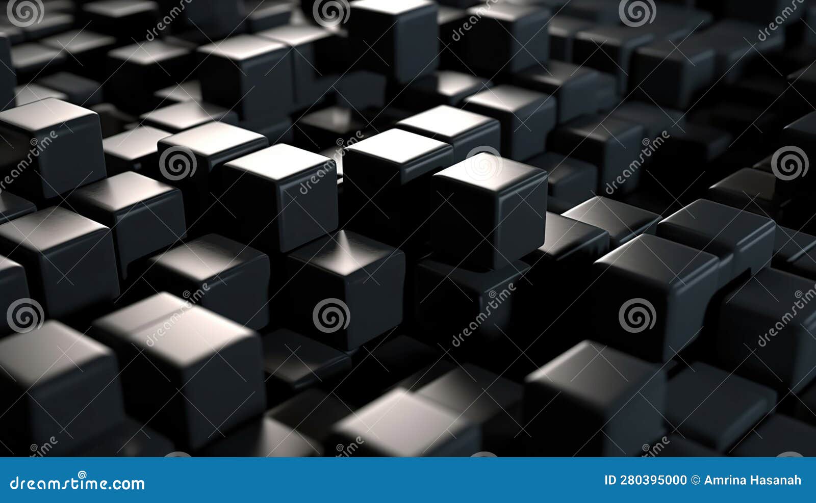 Black Blocks on a Black Background. Generative Ai Stock Illustration ...