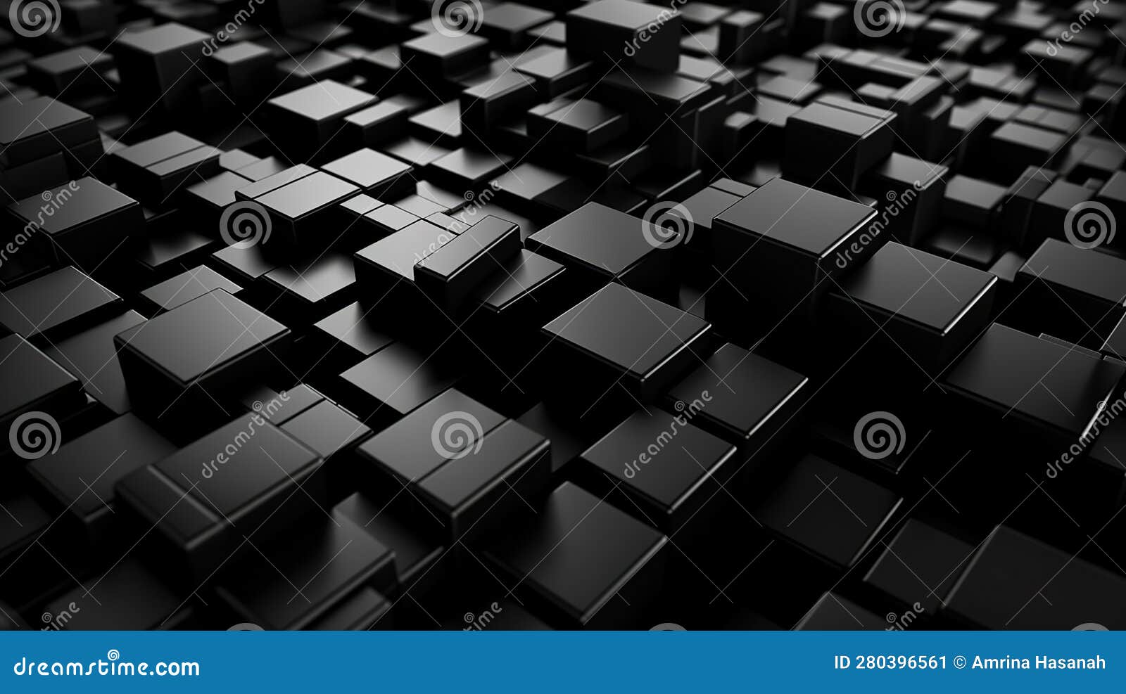 Black Blocks on a Black Background. Generative Ai Stock Illustration ...