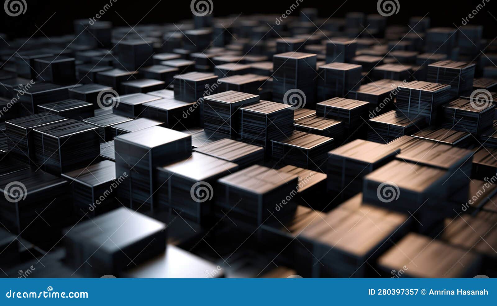Black Blocks on a Black Background. Generative Ai Stock Illustration ...