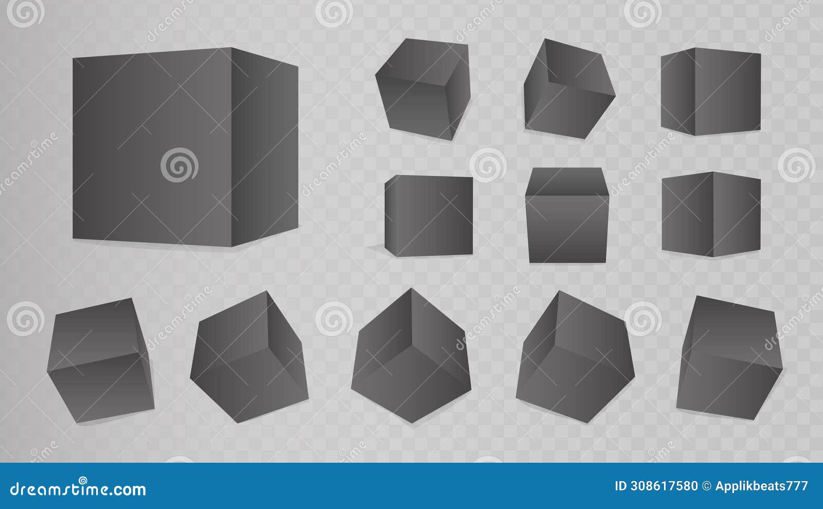 Black Blocks. 3d Modeling Black Cubes Vector Illustration Stock Vector ...