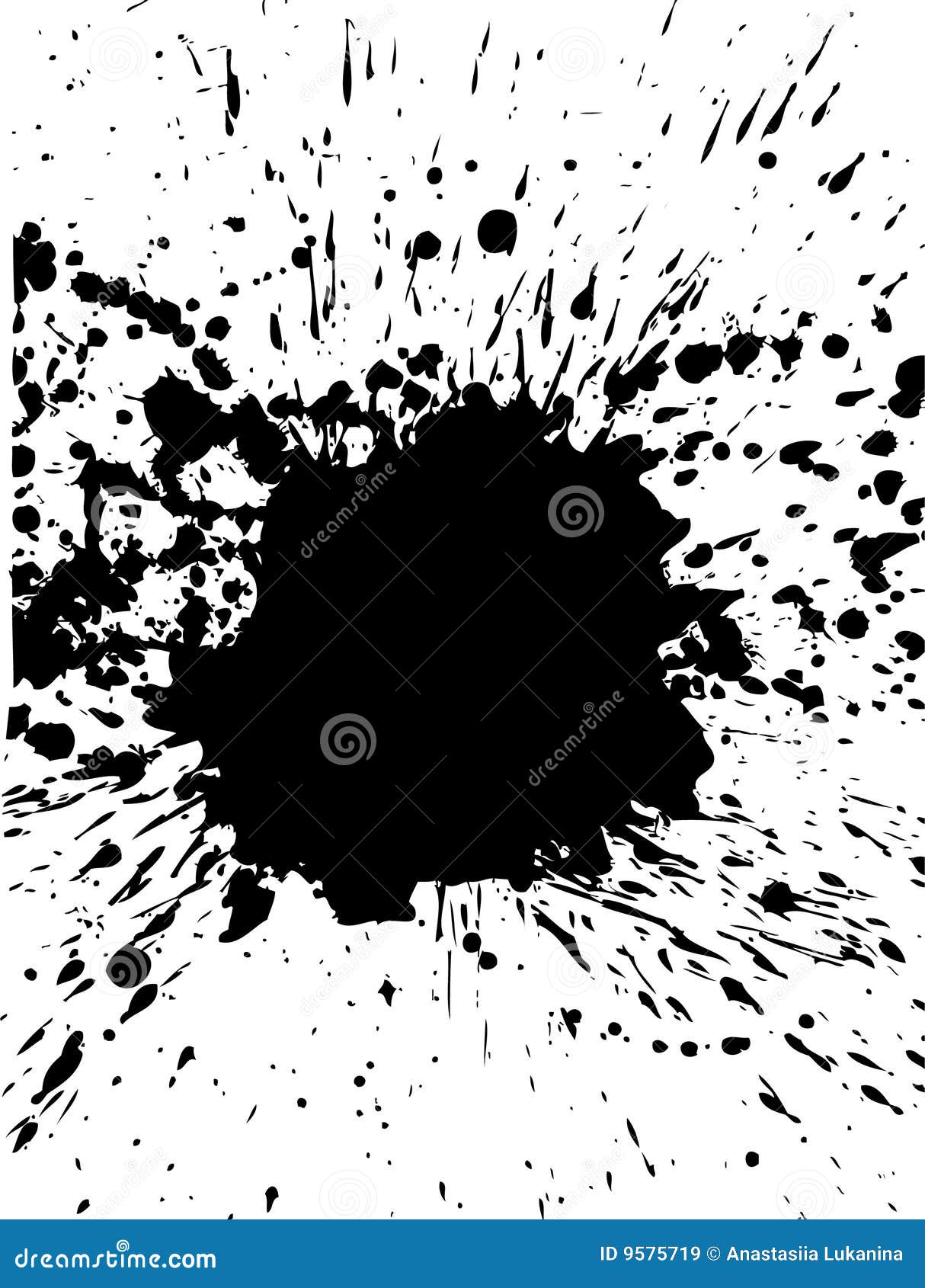 Set Black Blot Splotch. Circular Stain Cartoon Vector | CartoonDealer ...