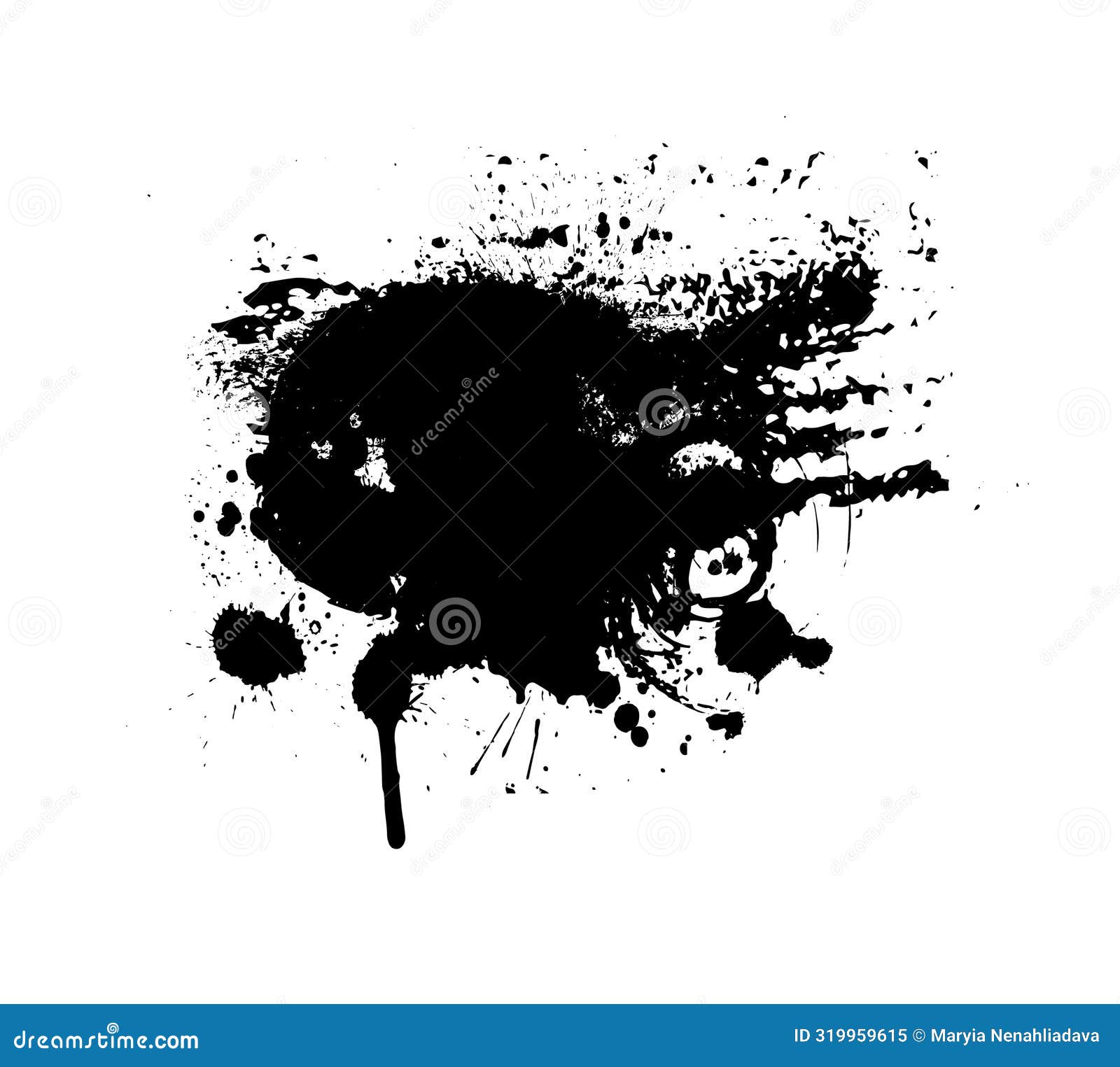 Abstract Black Blot Object. Hand Drawing. Not AI, Vector Illustration ...