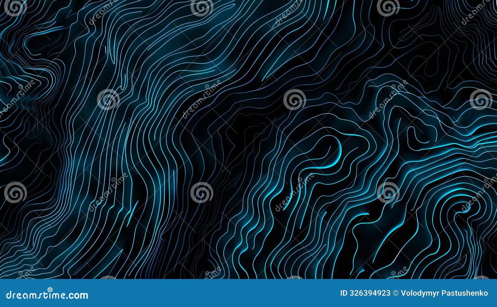 A Black and Blue Abstract Background with Wavy Lines Stock Image ...