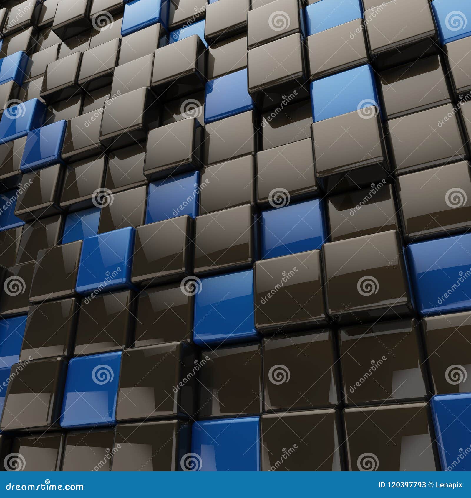 Black and Blue Cubes with Rounded Edges Stock Illustration ...