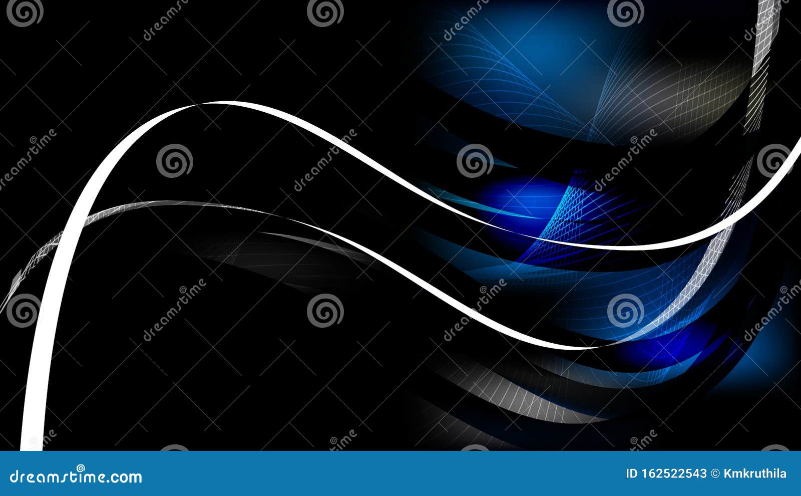 Black and Blue Flowing Curves Background Stock Vector - Illustration of ...