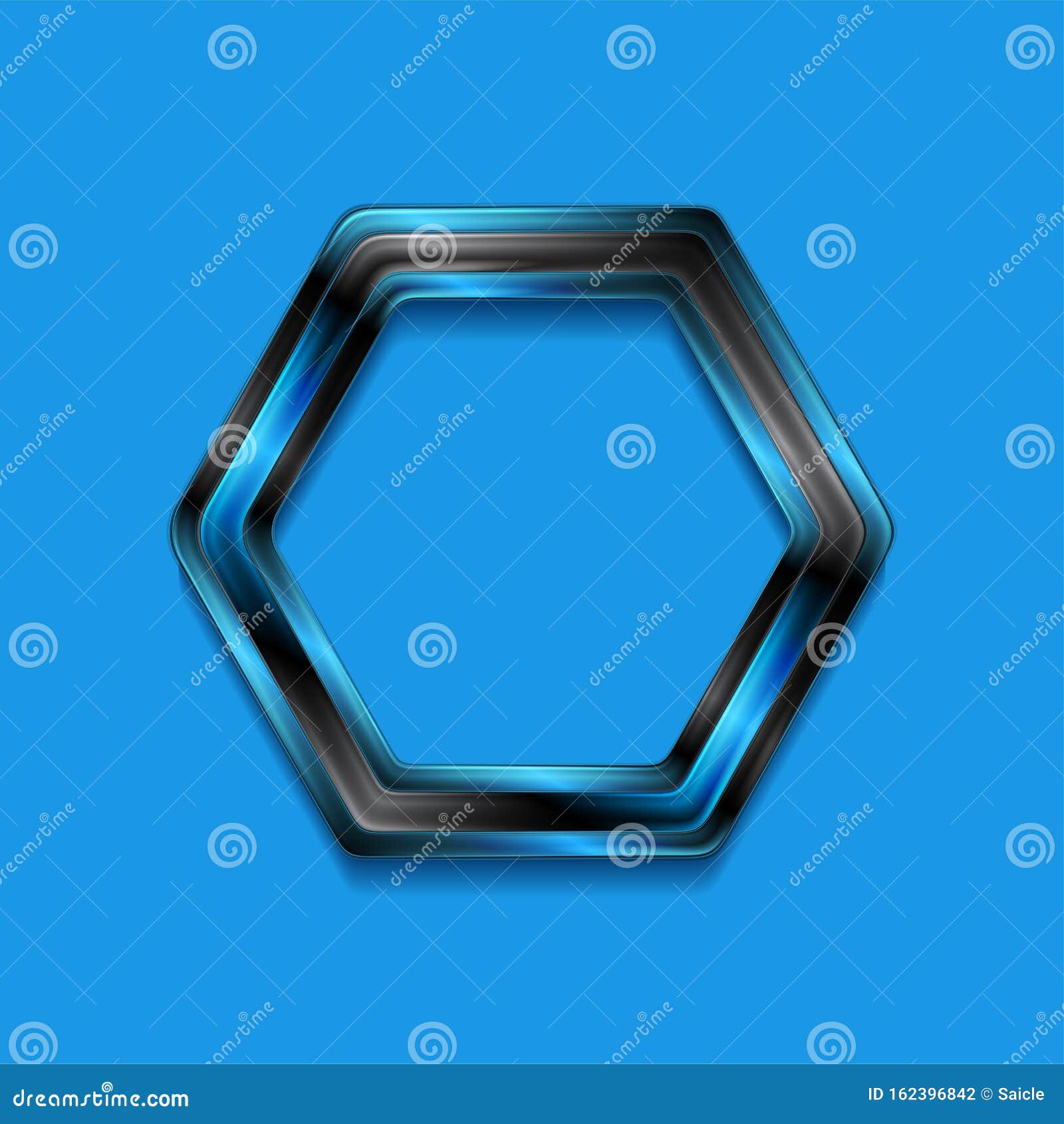 Black and Blue Glossy Hi-tech Geometric Hexagons Abstract Background ...