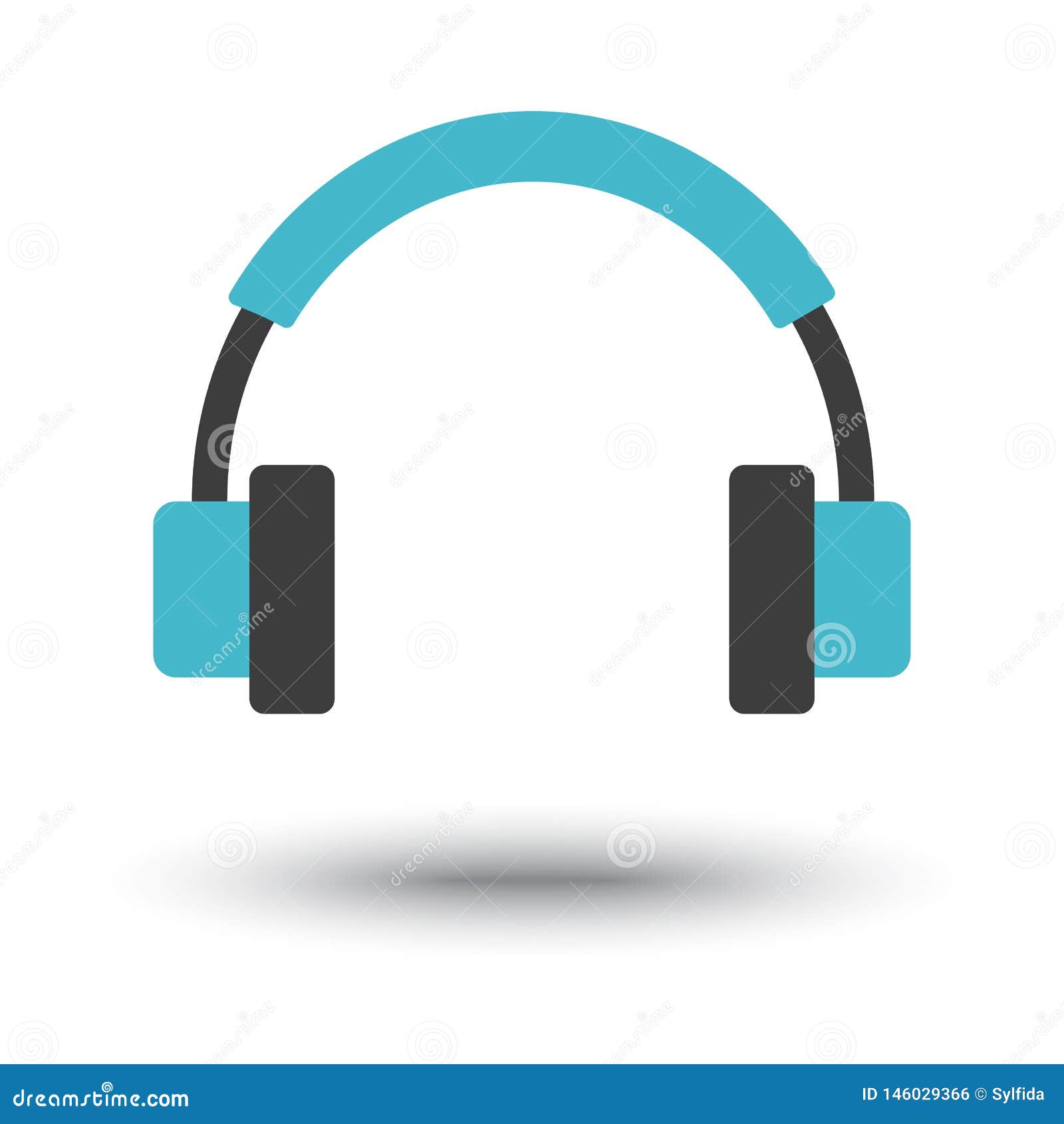 Black and Blue Headphone Icon. Vector Illustration Stock Illustration ...