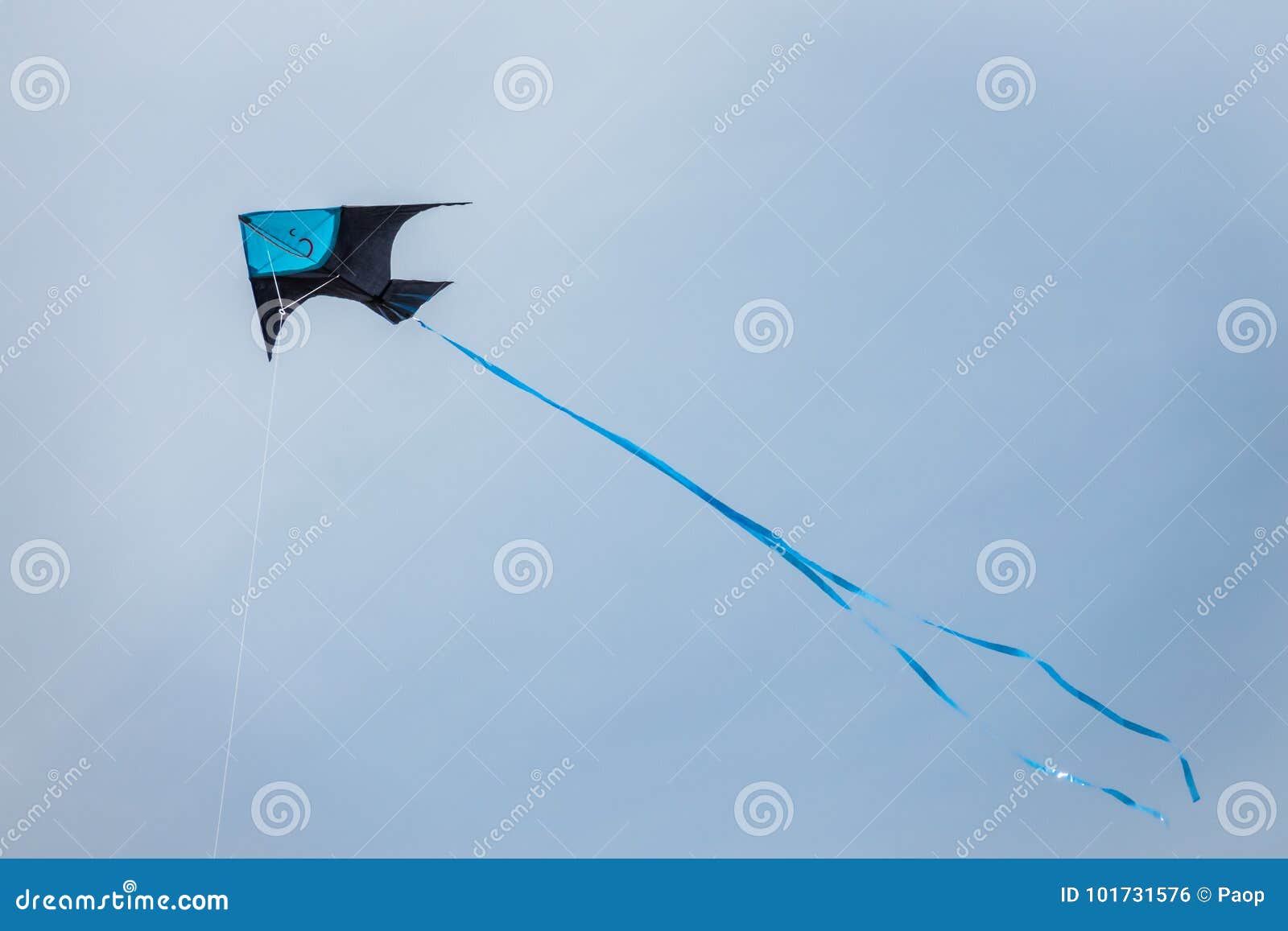 Black and blue kite flying stock photo. Image of colorful - 101731576