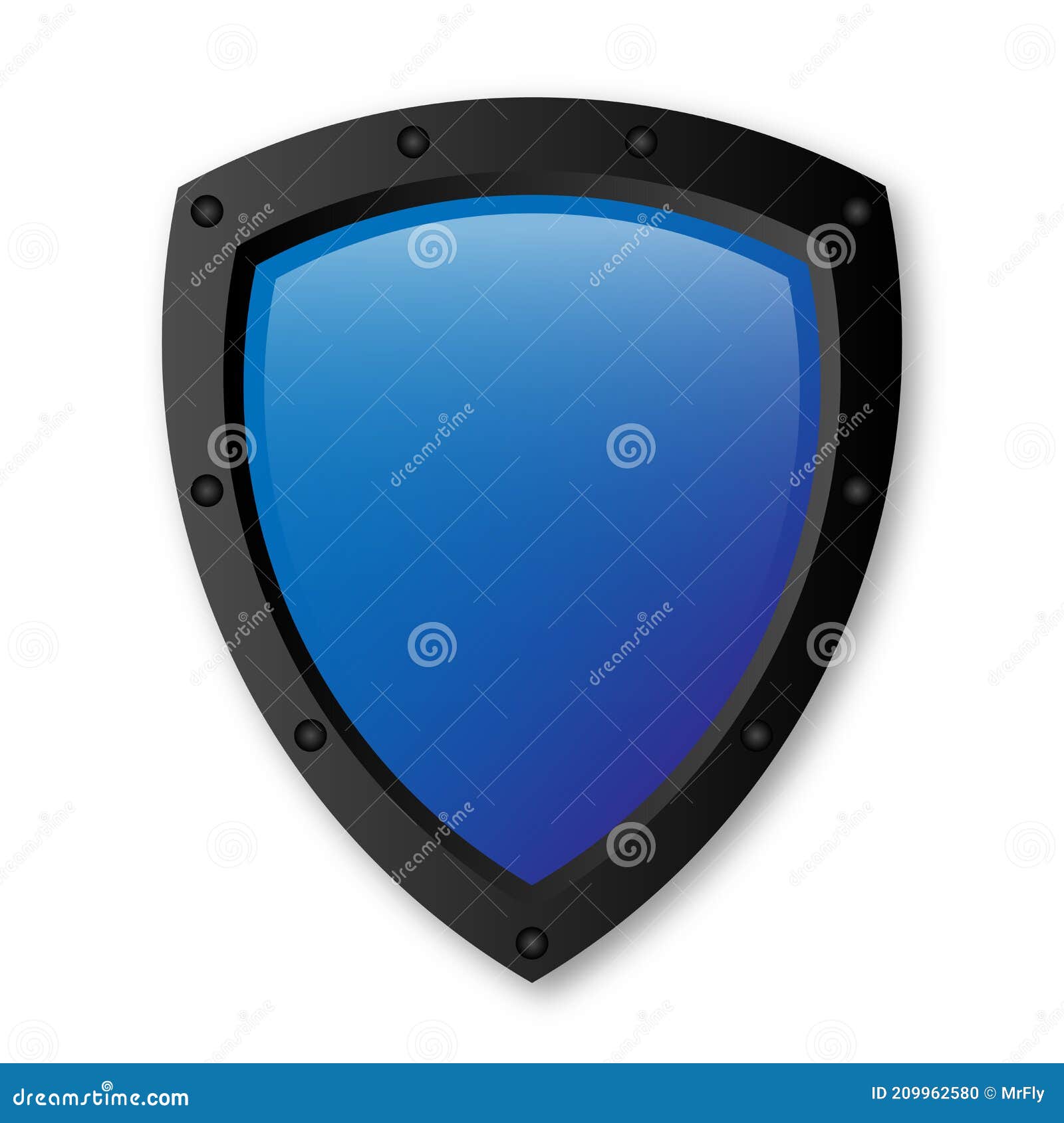 Black and Blue Metal Protection Shield, Vector Illustration Stock ...