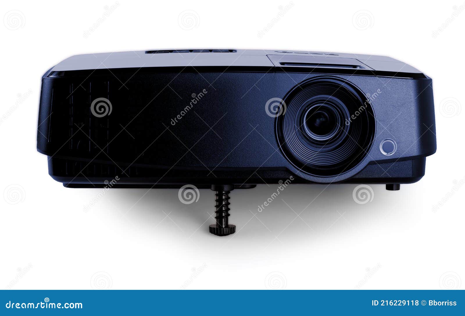 Black Blue Multimedia Projector on White Background Stock Photo - Image ...
