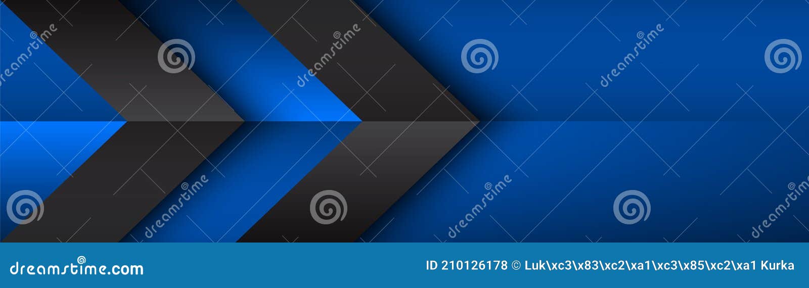 Black and Blue Overlayed Arrows Header. Abstract Modern Vector Banner ...