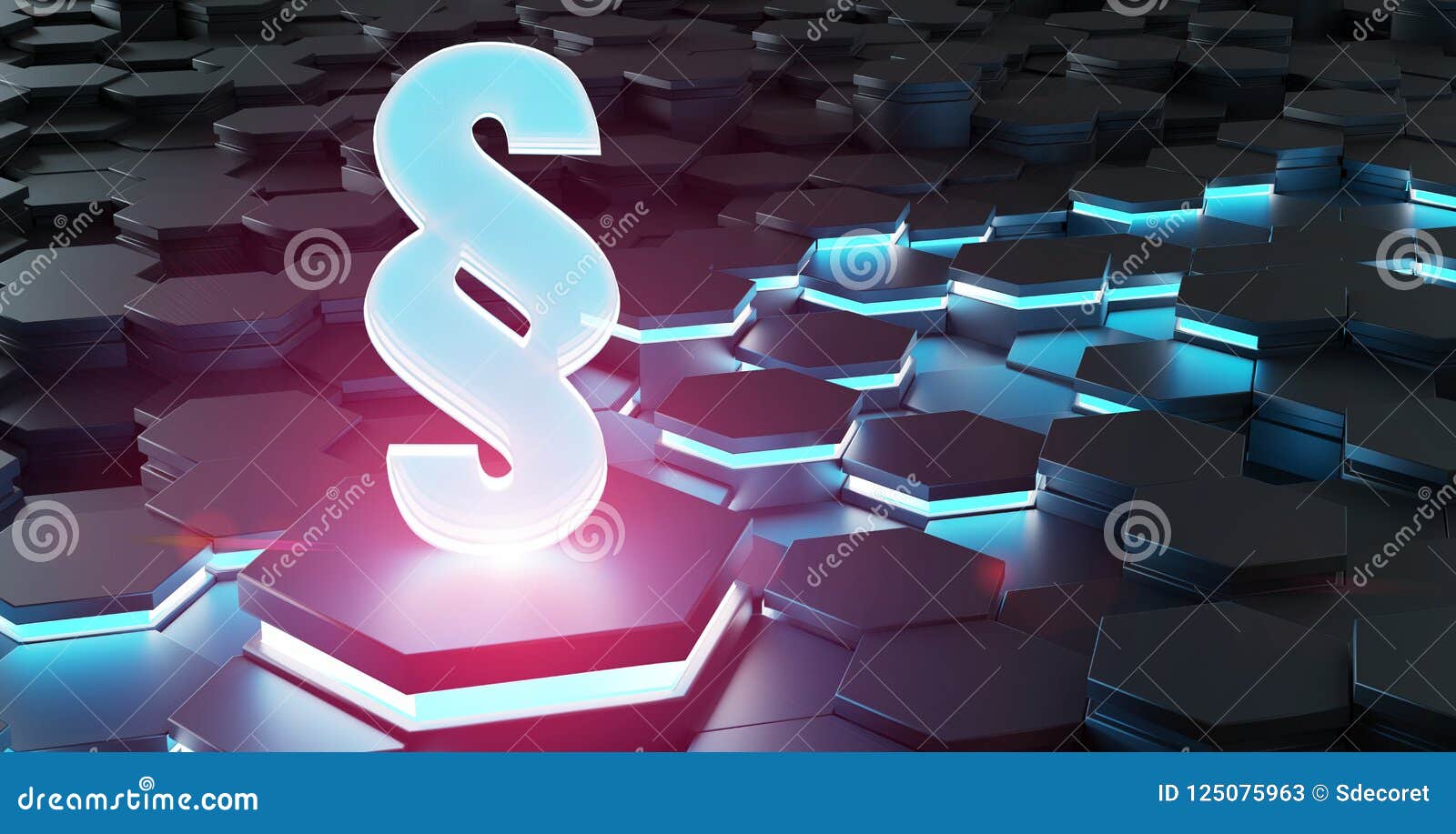 Black Blue and Pink Law Icon Hexagons Background 3D Rendering Stock ...