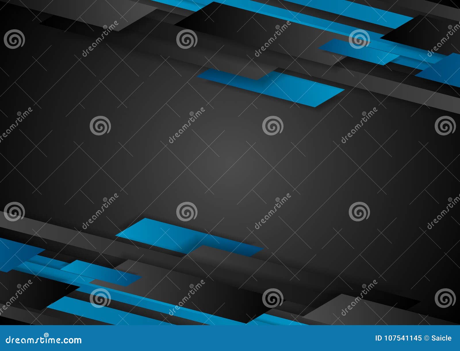 Black and Blue Tech Geometric Abstract Background Stock Vector ...