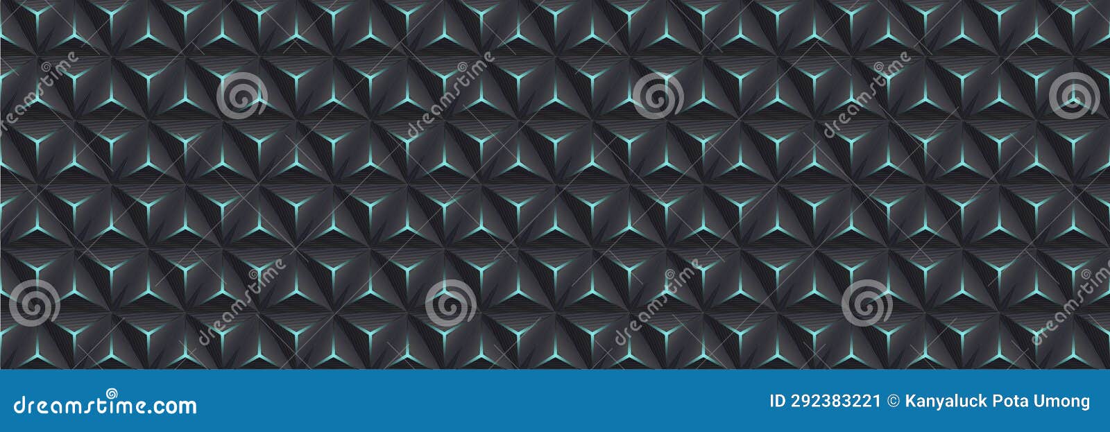 Black And Blue Triangle Design Pyramid 3d Pattern Background Stock