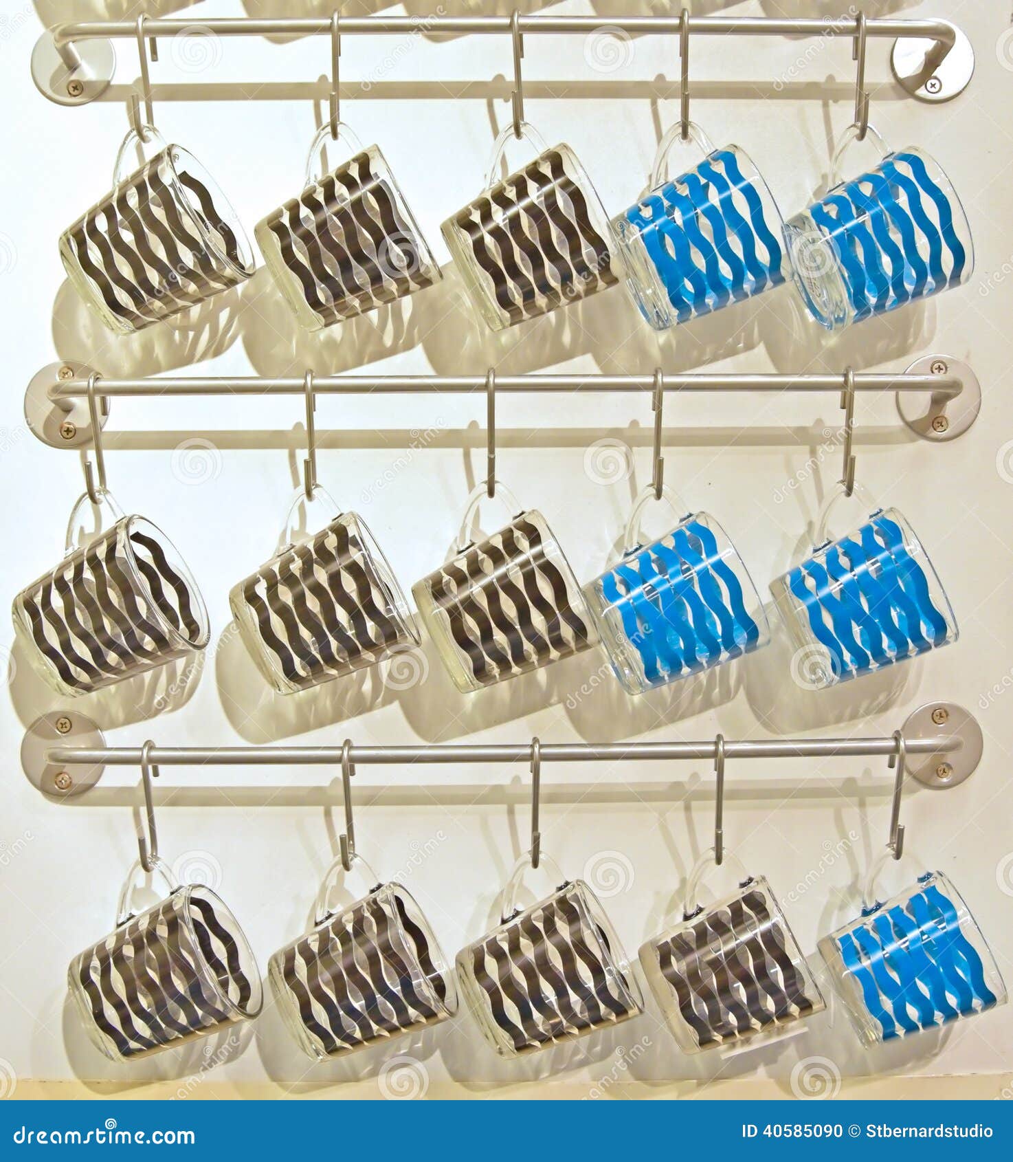 Black and Blue Wavy Pattern on Drinking Glasses Stock Photo - Image of ...