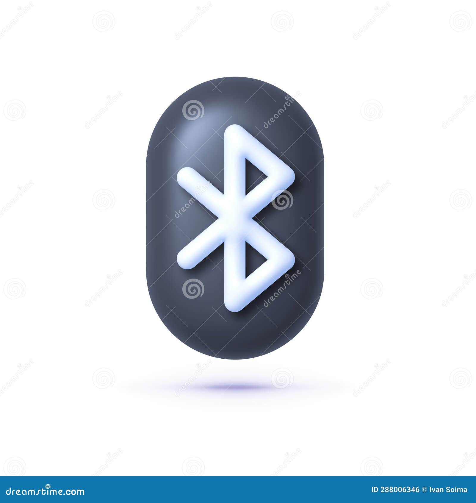 Black Bluetooth 3d Sign on White Background. Design Element Stock ...