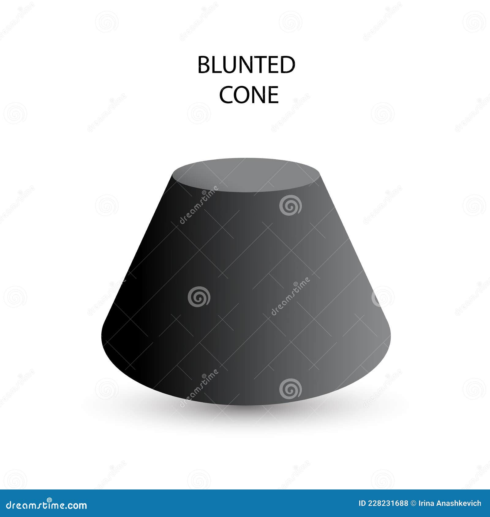 Black Blunted Cone with Gradients and Shadow for Game, Icon, Package Design, Logo, Mobile, Ui ...