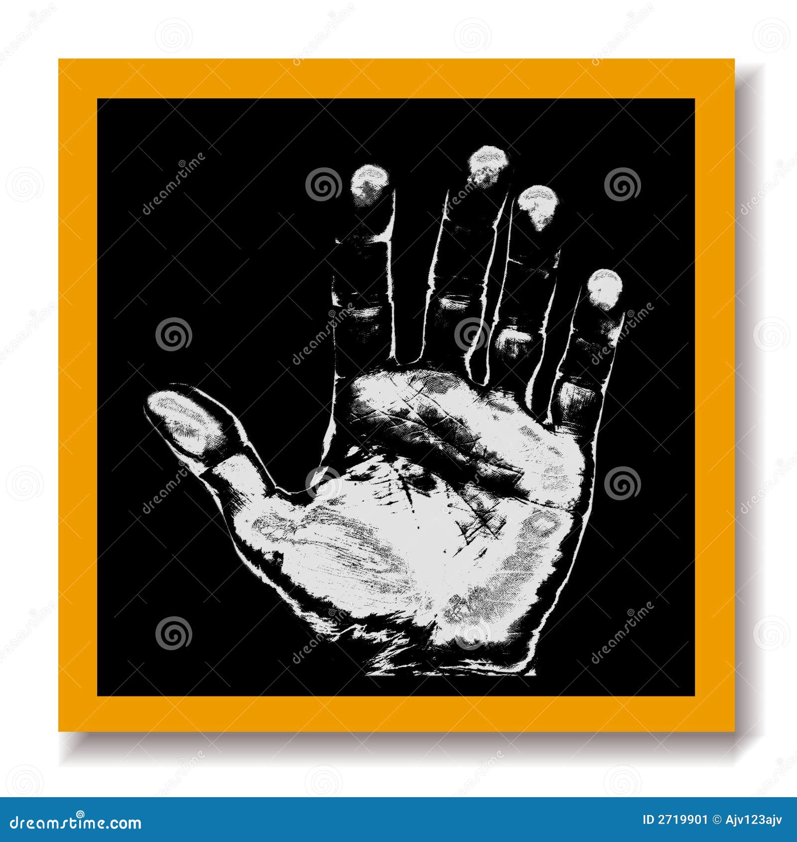 Black Board Chalk Hand Print Stock Illustration - Illustration of hand ...