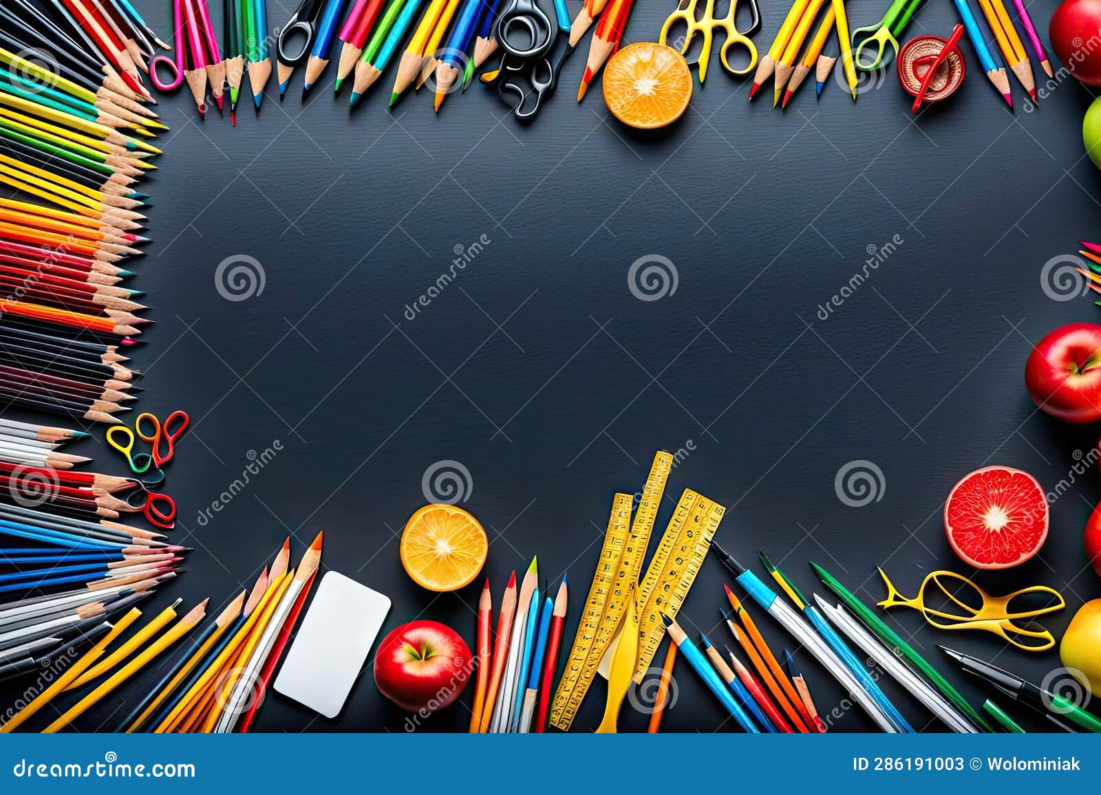 Background Black Board - Back To School Concept Stock Illustration ...