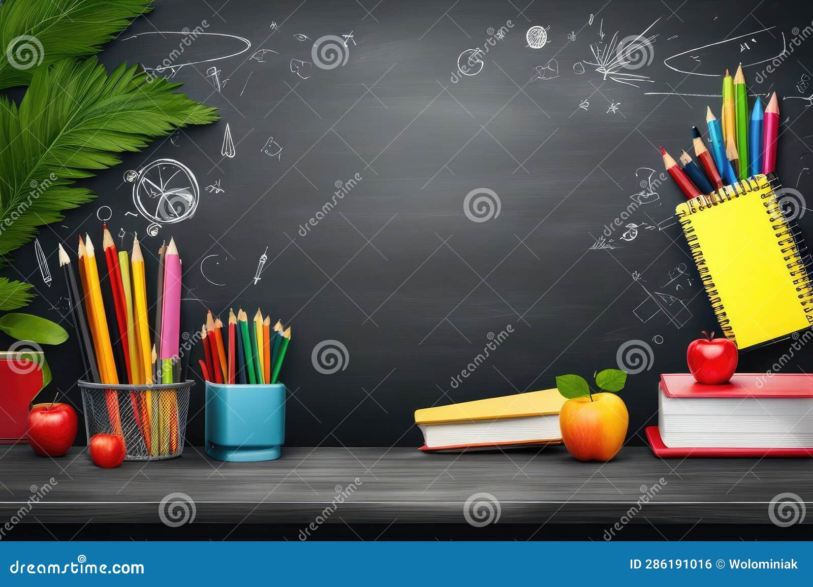 Background Black Board - Back To School Concept Stock Illustration ...