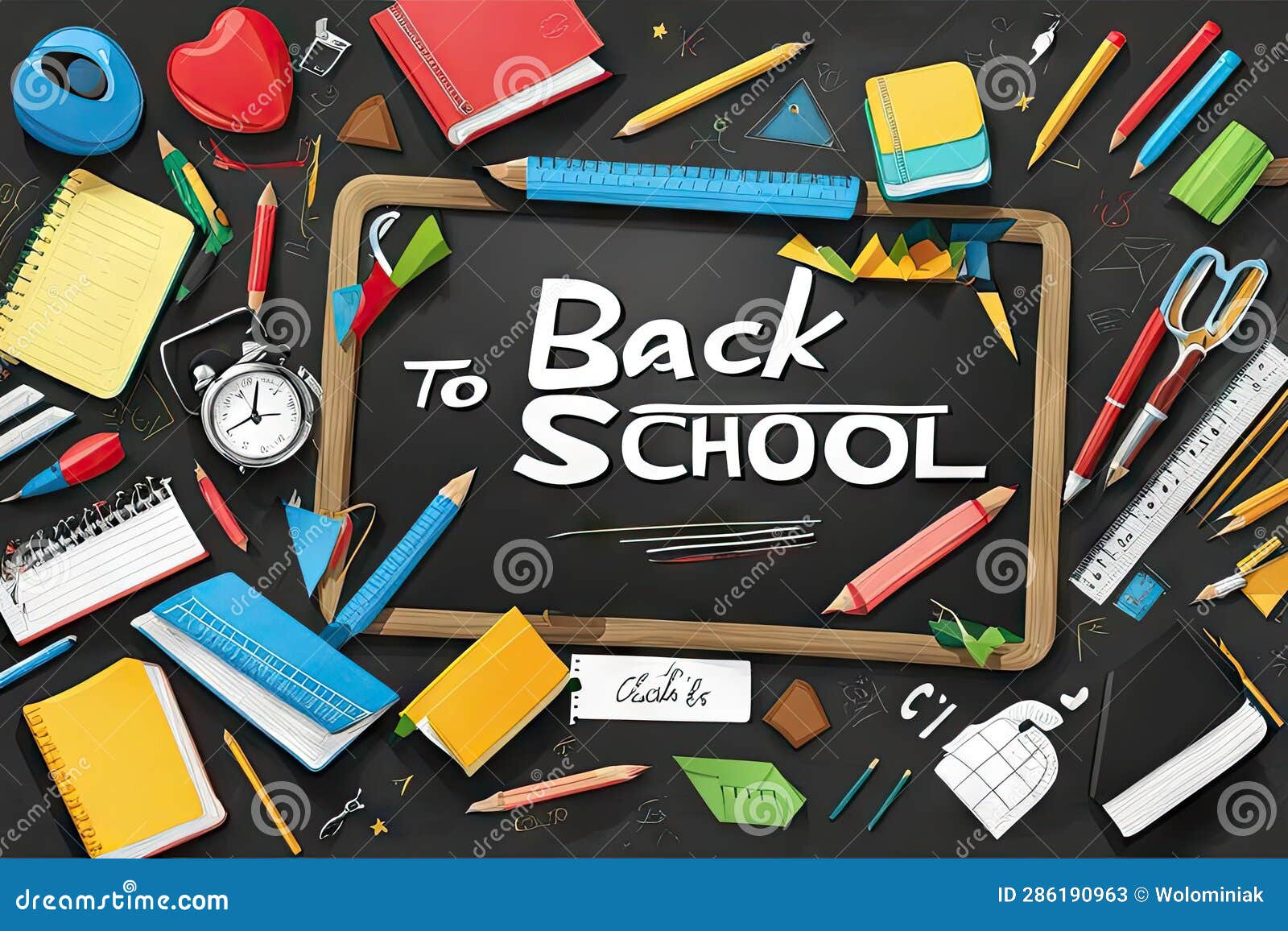 Background Black Board - Back To School Concept Stock Illustration ...