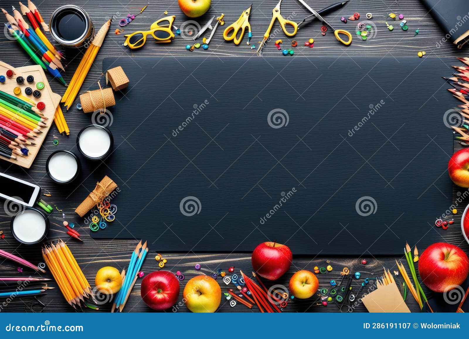 Background Black Board - Back To School Concept Stock Illustration ...