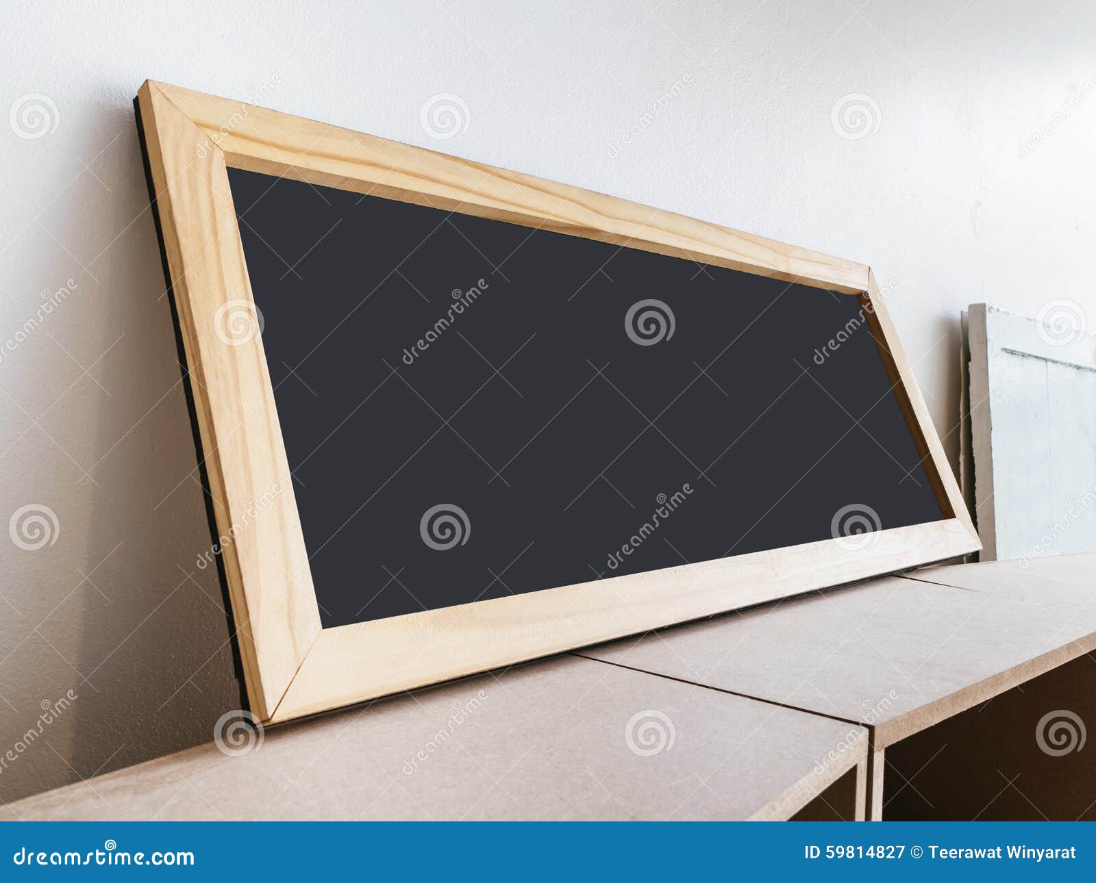 Black Board Sign Mock Up in Perspective Stock Image - Image of frame ...