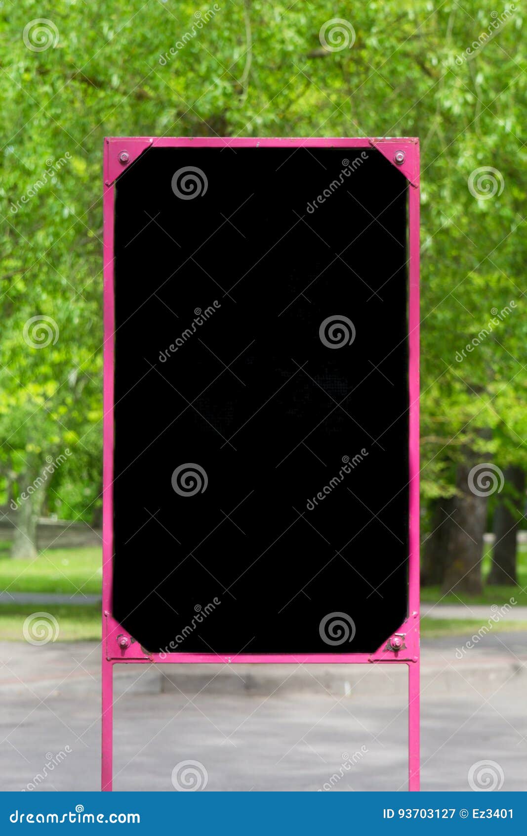 Black board sign post. stock image. Image of announcement - 93703127