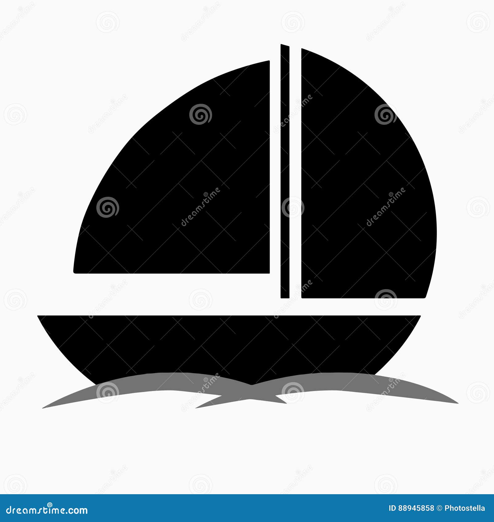 Black Boat Front View Isolated Vector Icon. Simple Element Illustration ...