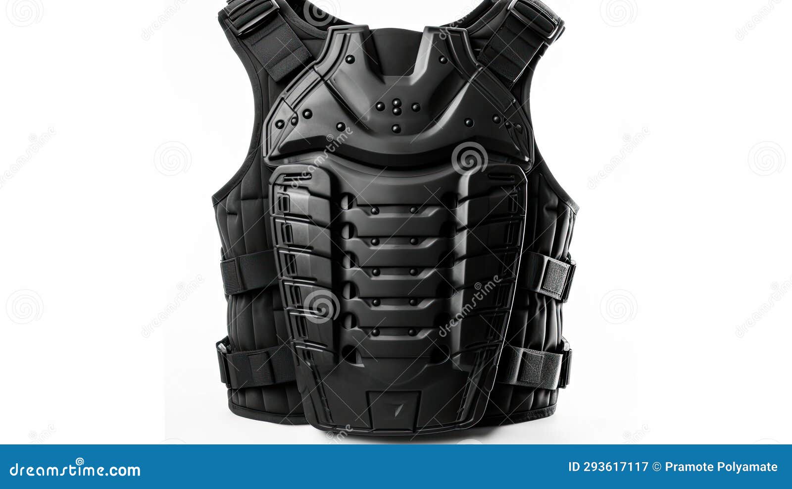 Black Body Armor Isolated on White Background Stock Illustration ...
