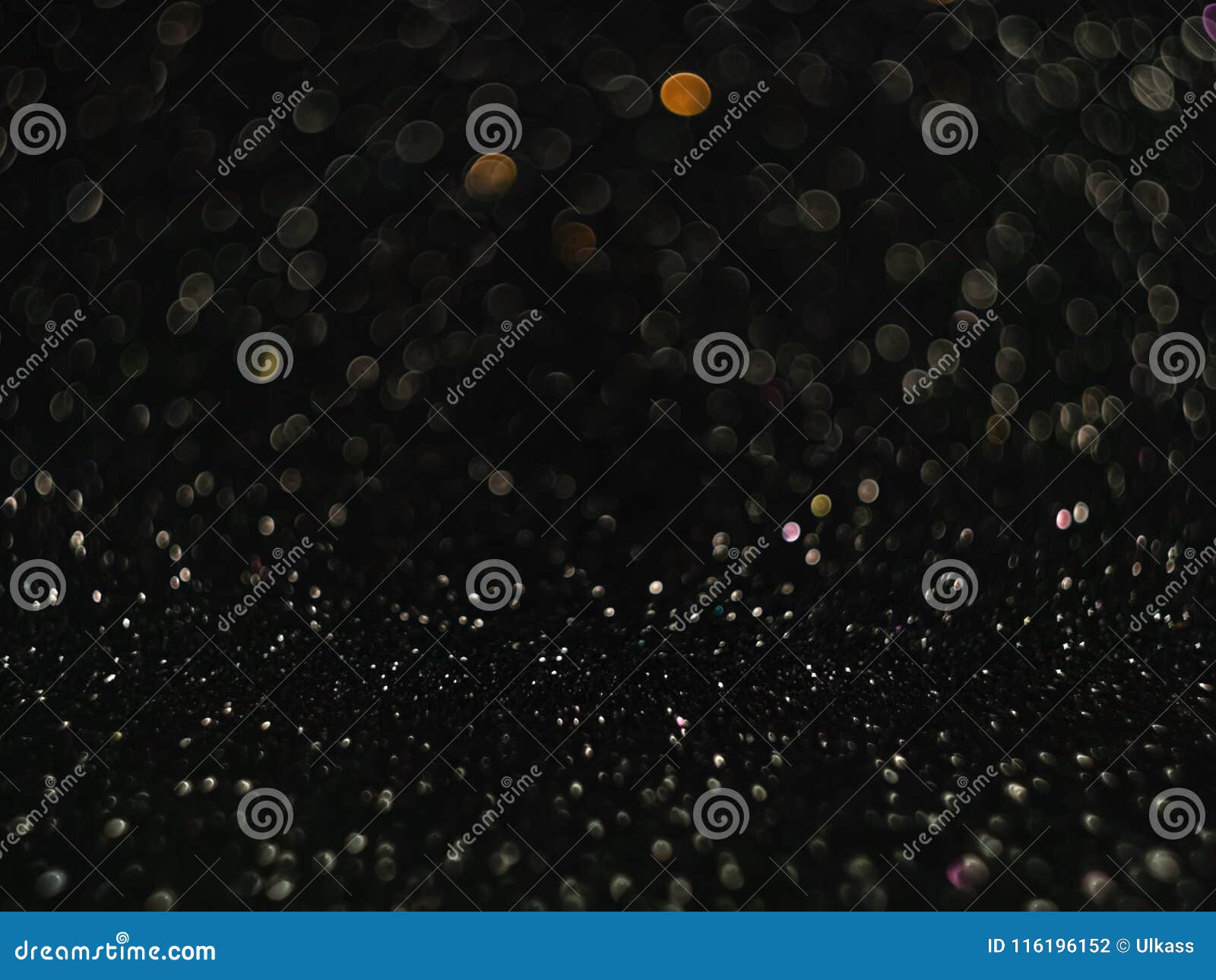 Black Bokeh Background with Defocused Lights. Stock Photo - Image of ...