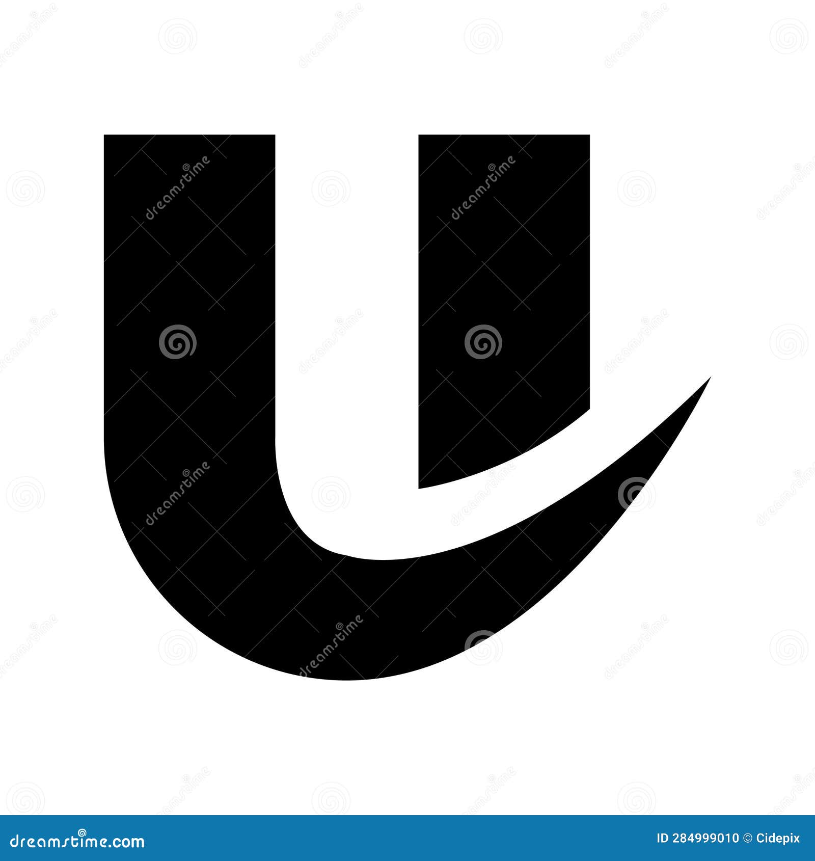 Black Bold Curvy Shaped Letter U Icon Stock Vector - Illustration of ...
