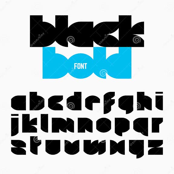 Black bold font, alphabet stock vector. Illustration of element - 48029967