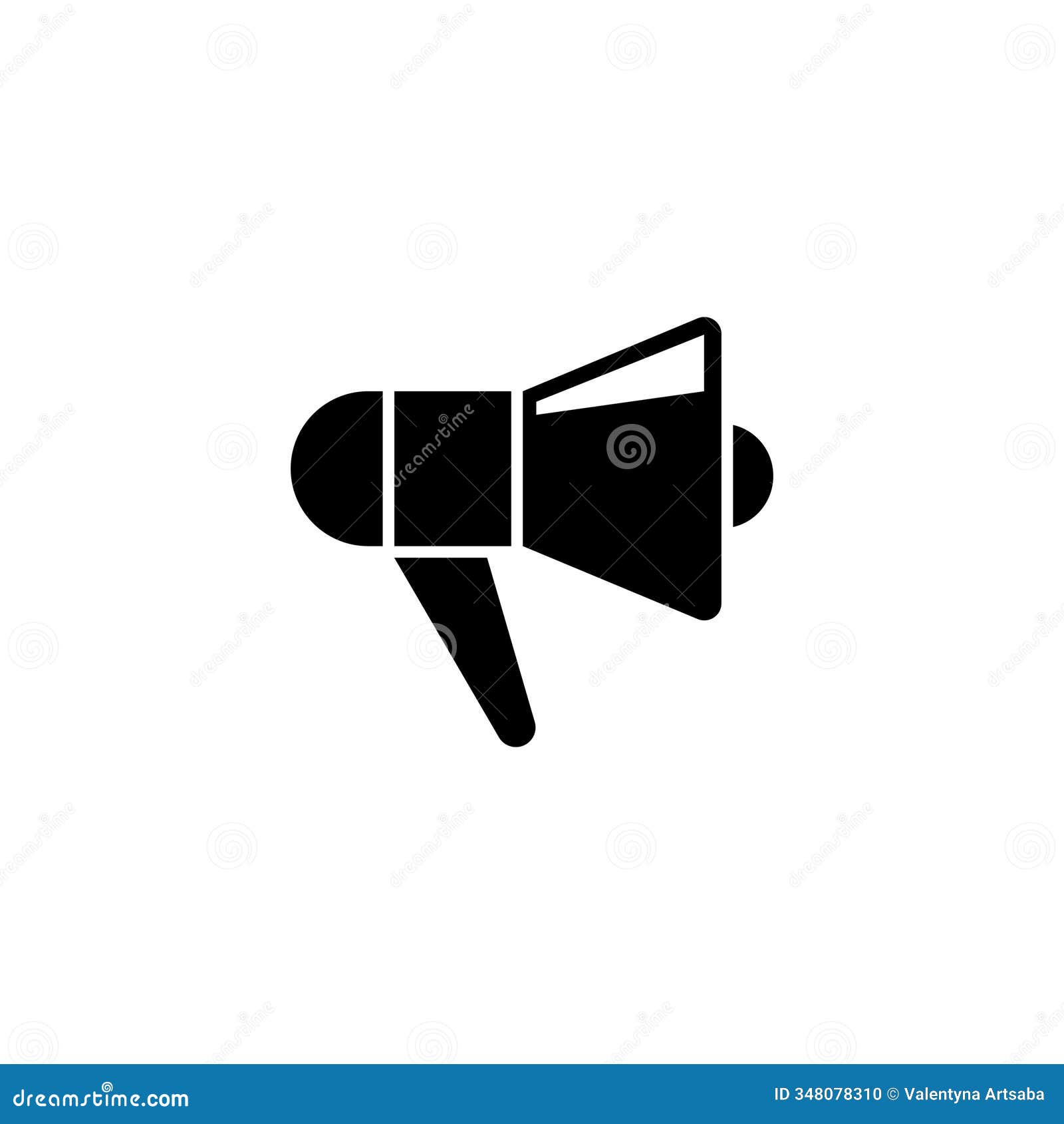 Black, Bold, Simple Megaphone Icon For Clear, Loud Communication Vector ...