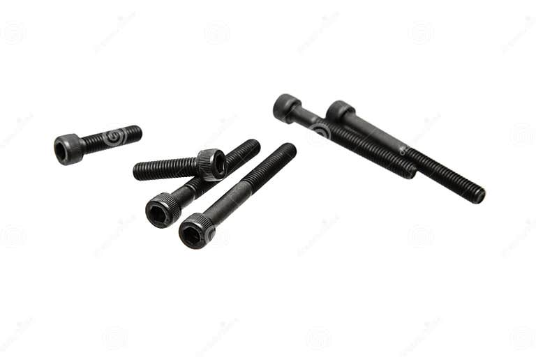Black Bolts for the Tool Hex. Modern Fastening Elements Stock Image ...
