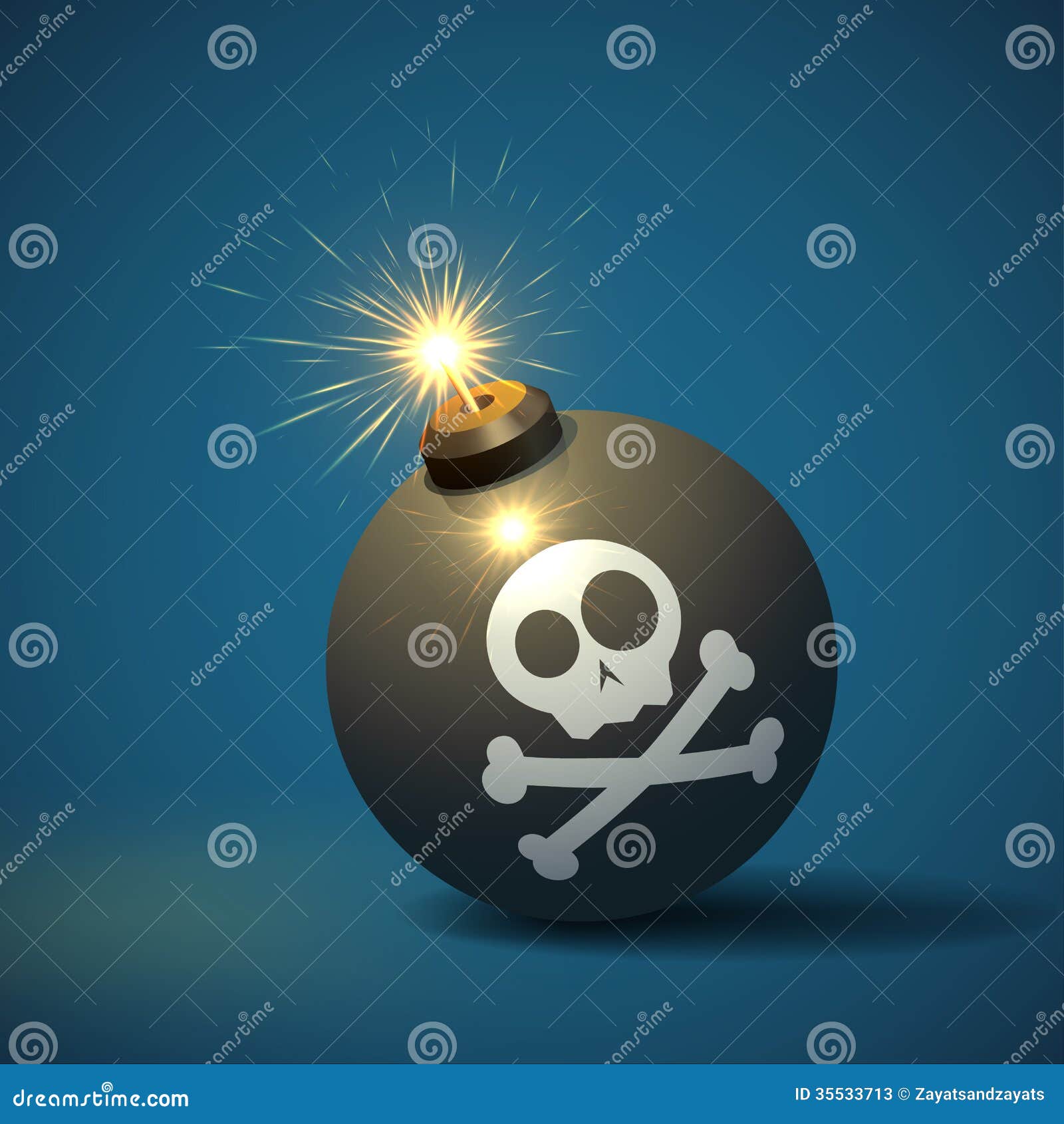 Black Bomb With Wick Or Fuse. Vector Illustration Of Metal Bombshell ...