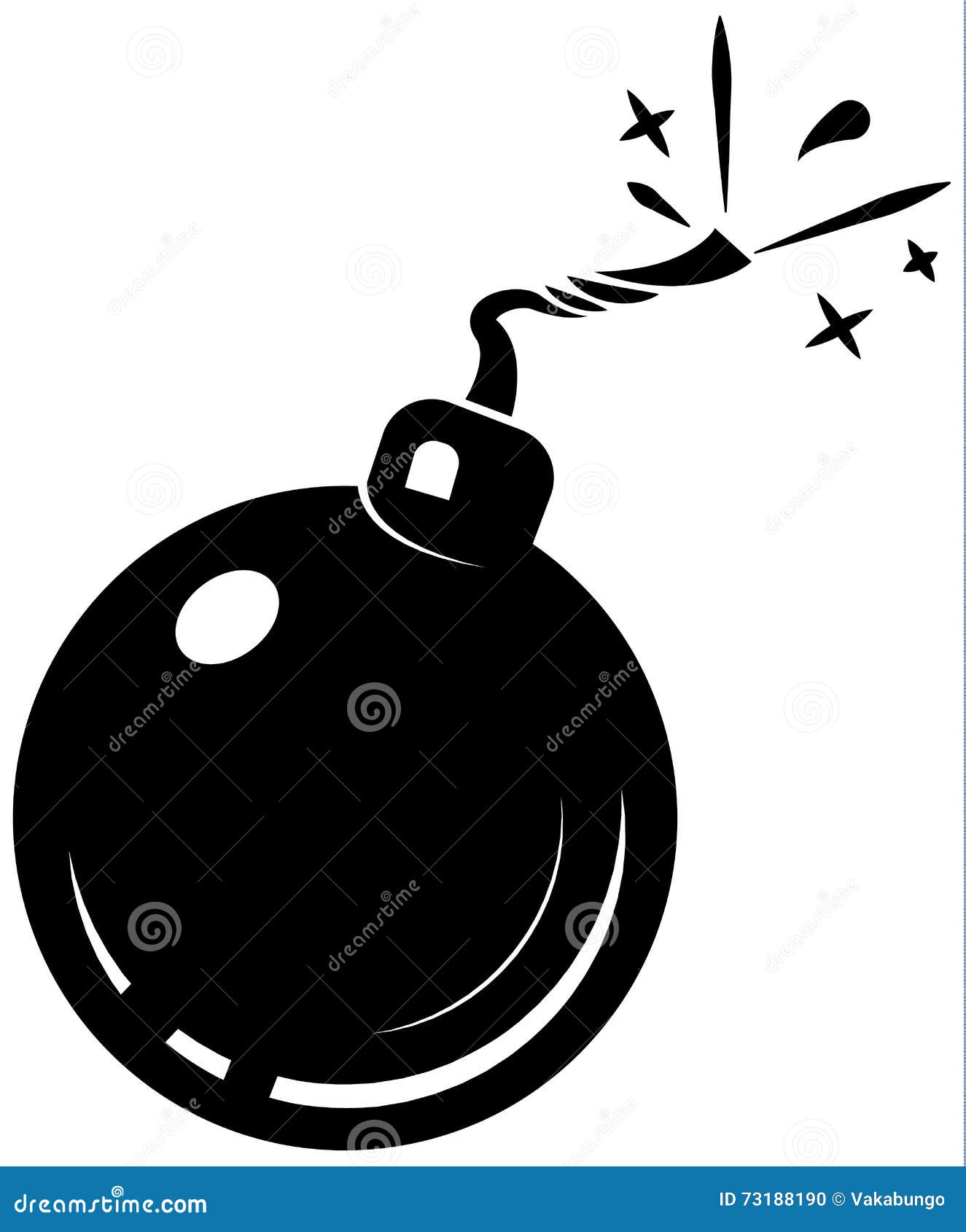 Black Bomb With Wick Or Fuse. Vector Illustration Of Metal Bombshell ...