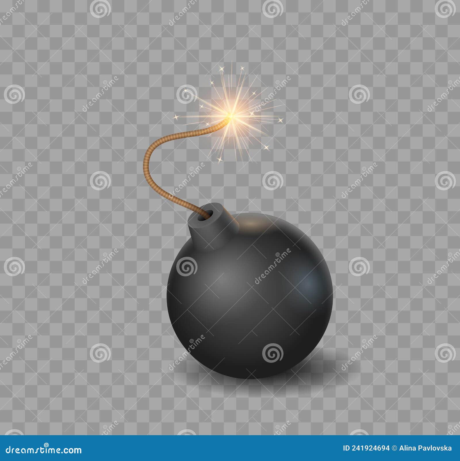 Black Bombs Set Realistic Vector Illustration. Collection Burning Fuse ...