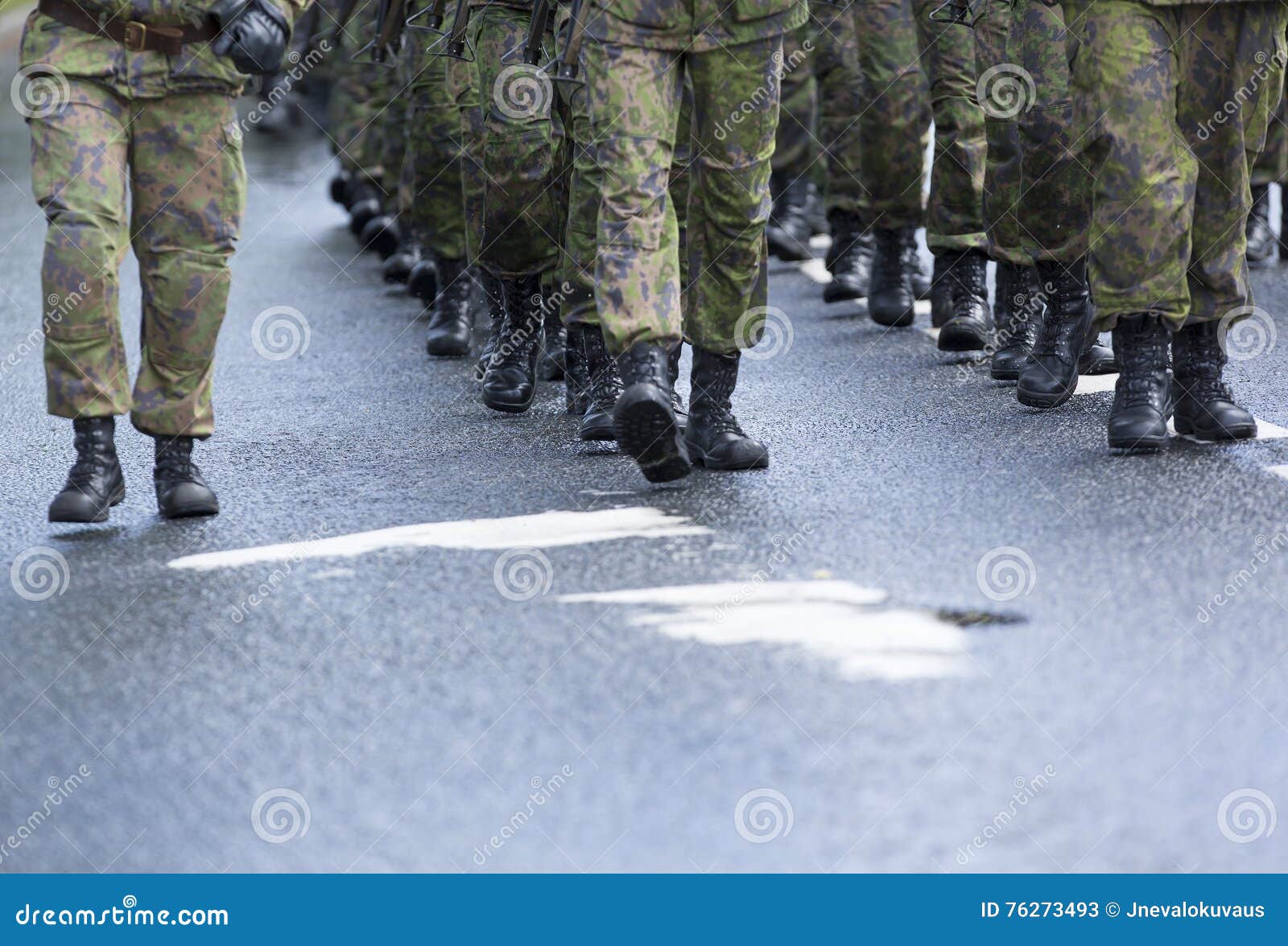 Black Boots Walking on a Same Pace. Stock Image - Image of leader ...