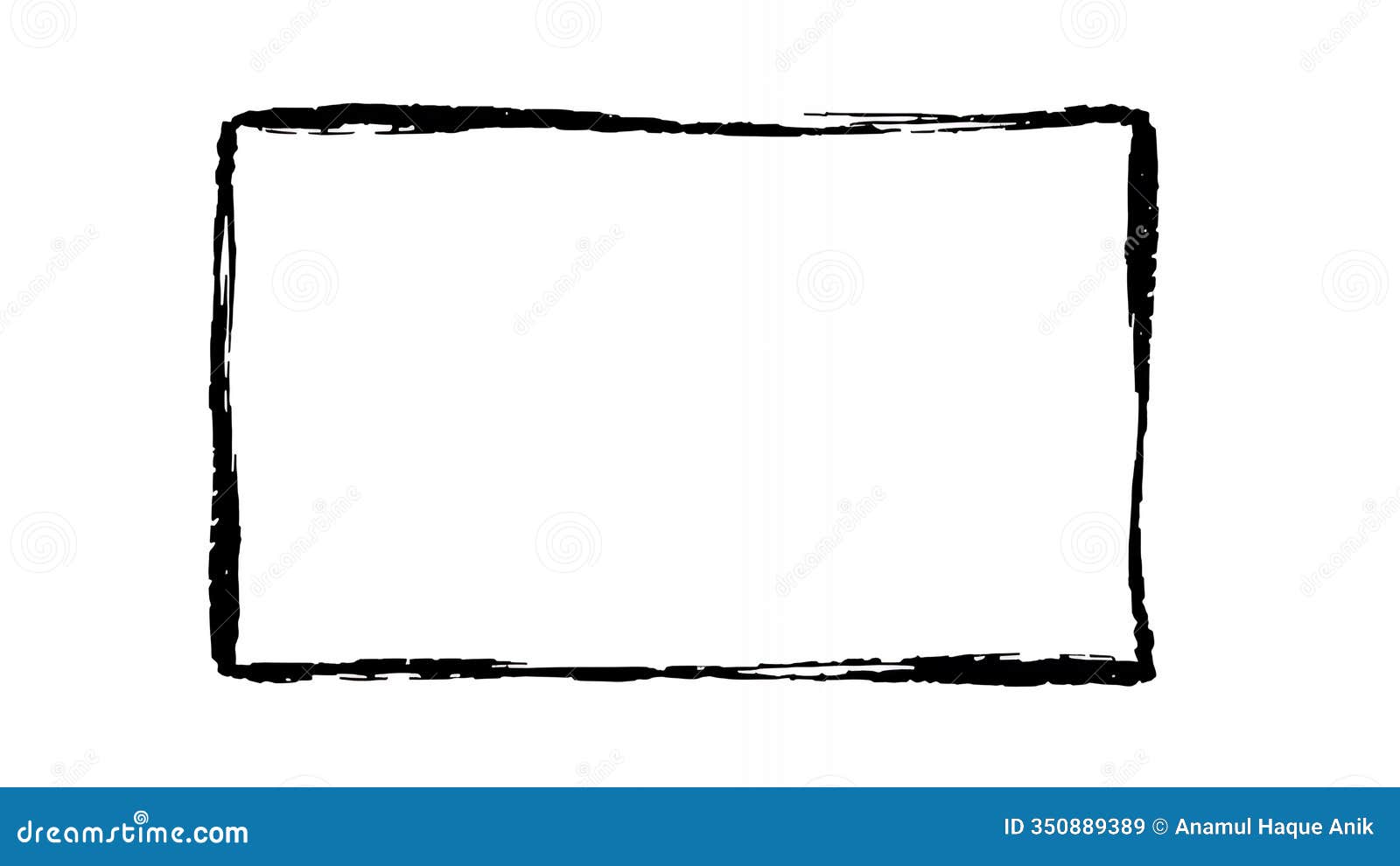 Blackbordered Empty Rectangle on a White Background Stock Illustration ...