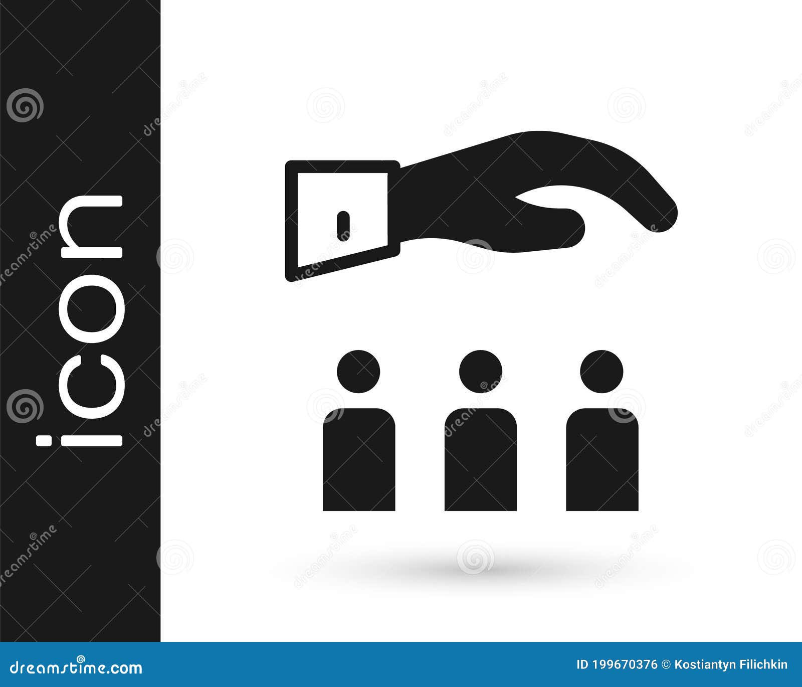 Black Boss with Employee Icon Isolated on White Background. Vector ...