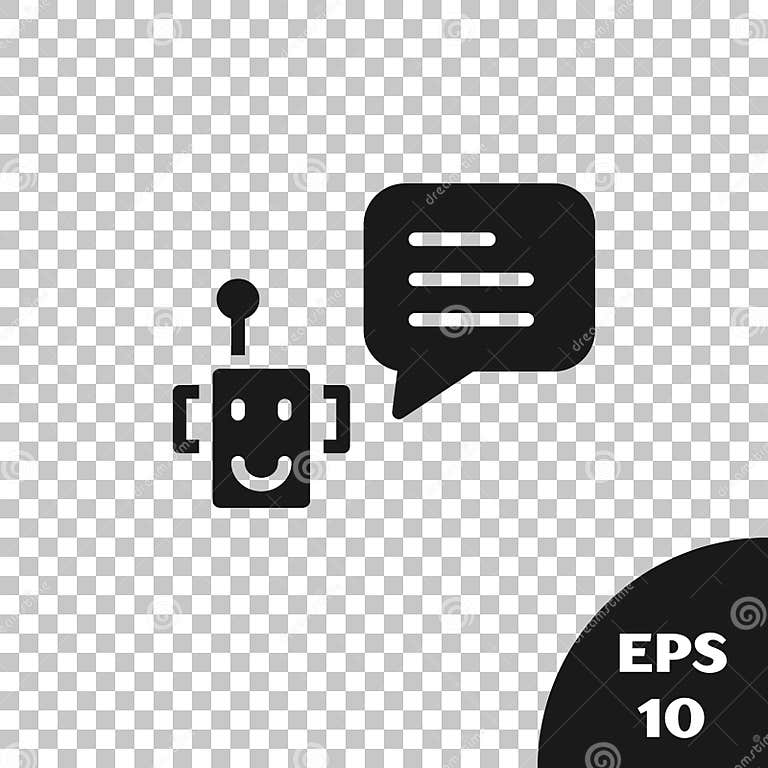 Black Bot Icon Isolated on Transparent Background. Robot Icon Stock ...