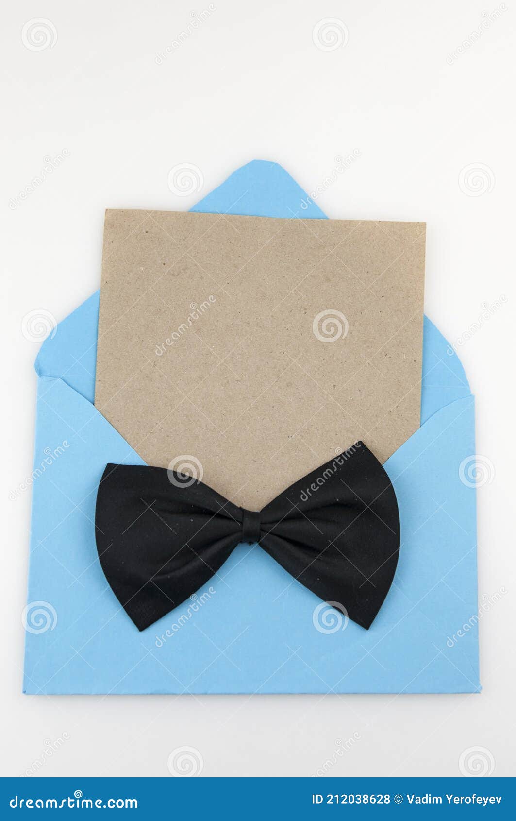 Black Bow Tie with Blank Invitation on White Background Stock Photo ...