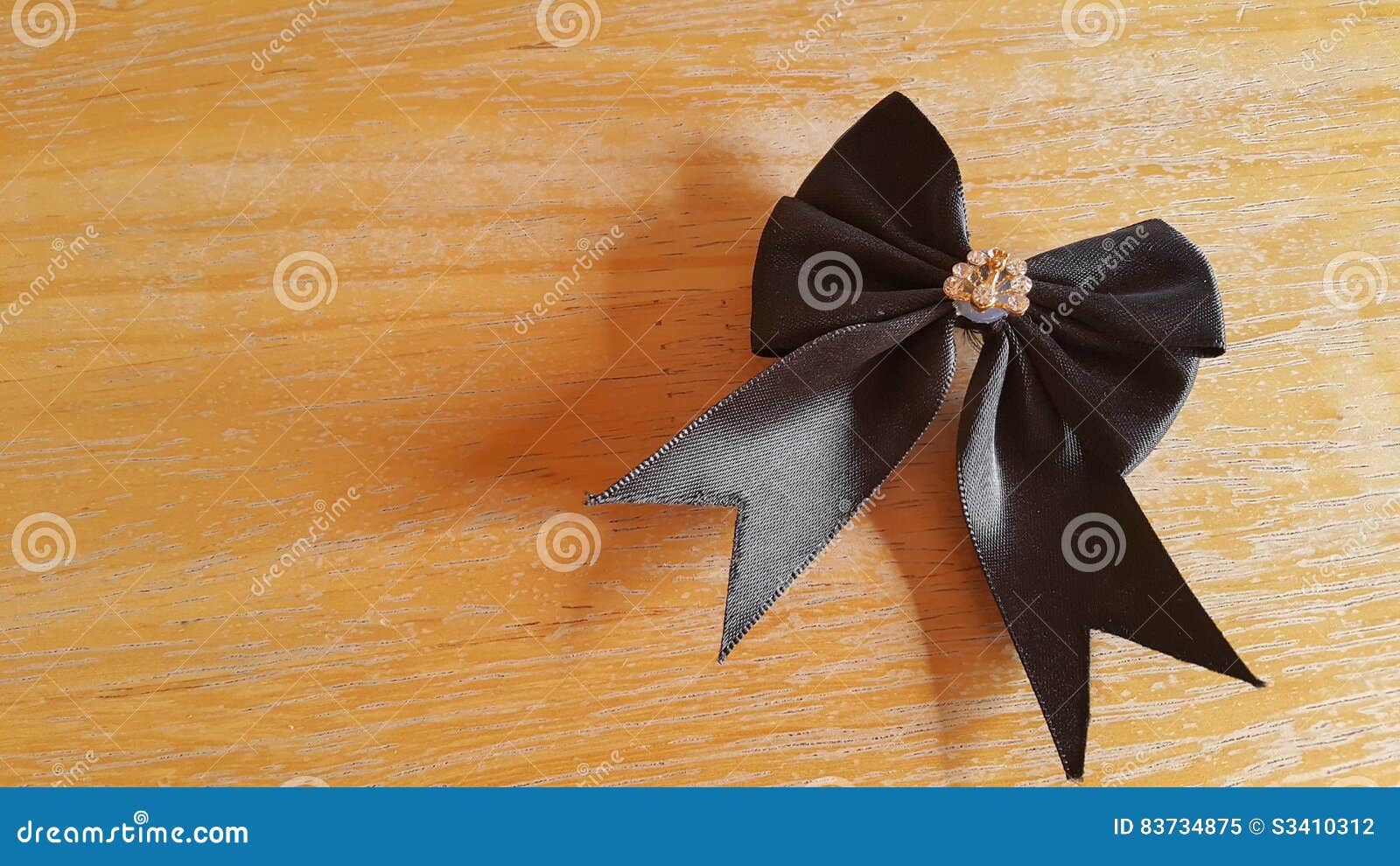 Black Bow on the Wooden Table. Stock Image - Image of grief, elderly ...