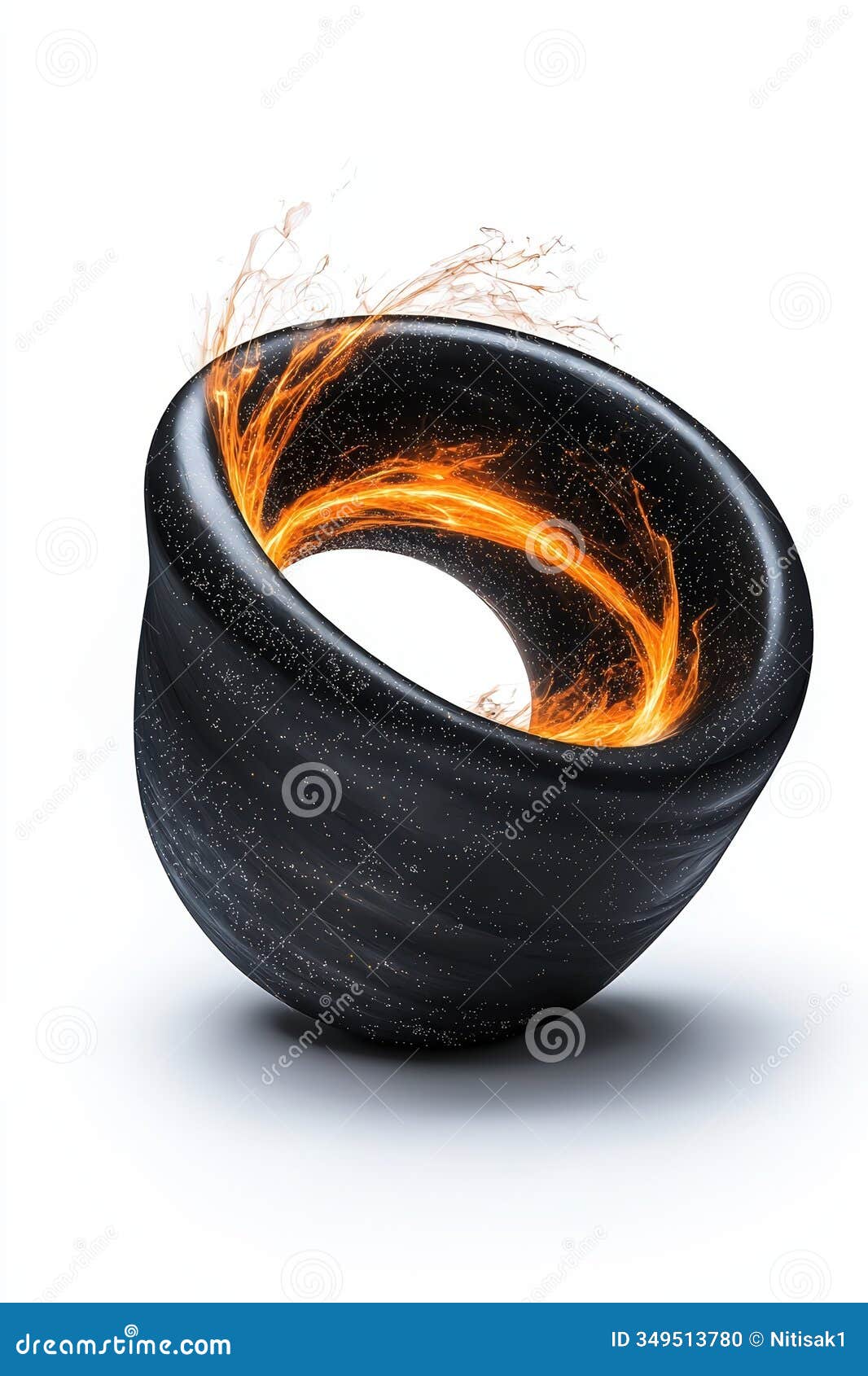 Black Bowl with Fiery Liquid Splash Stock Illustration - Illustration ...
