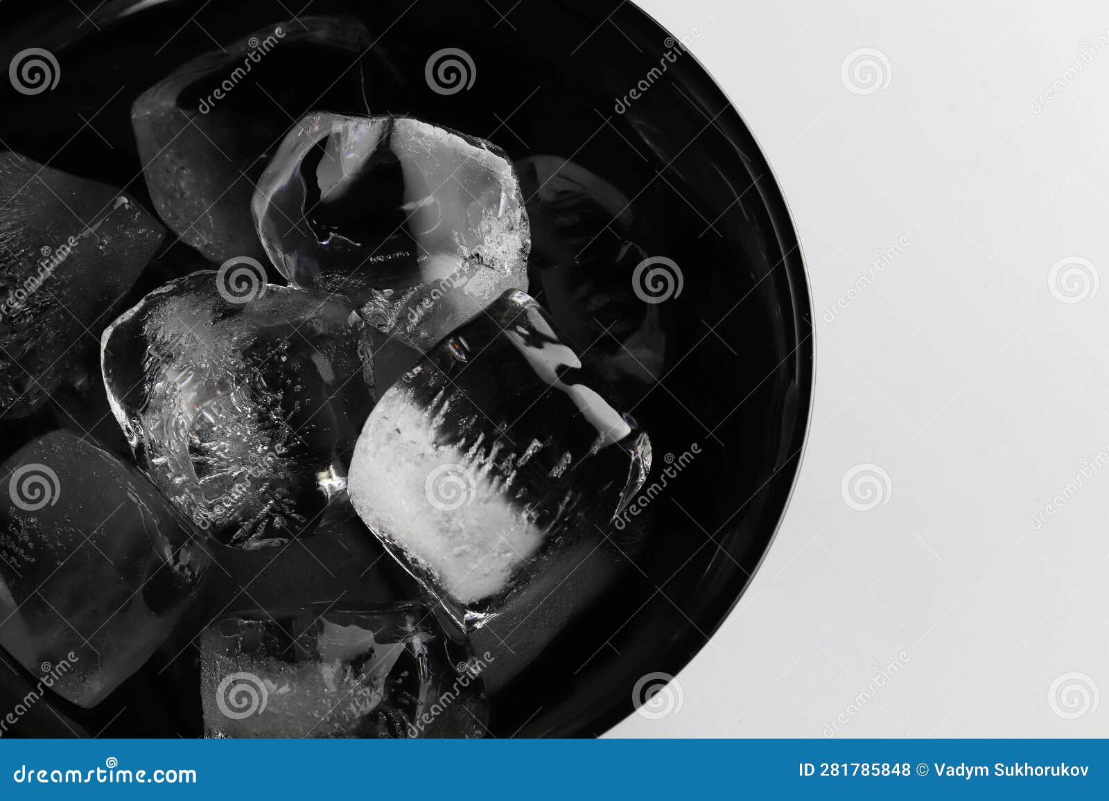 Black Bowl Filled To the Brim with Ice Stock Photo - Image of cold ...